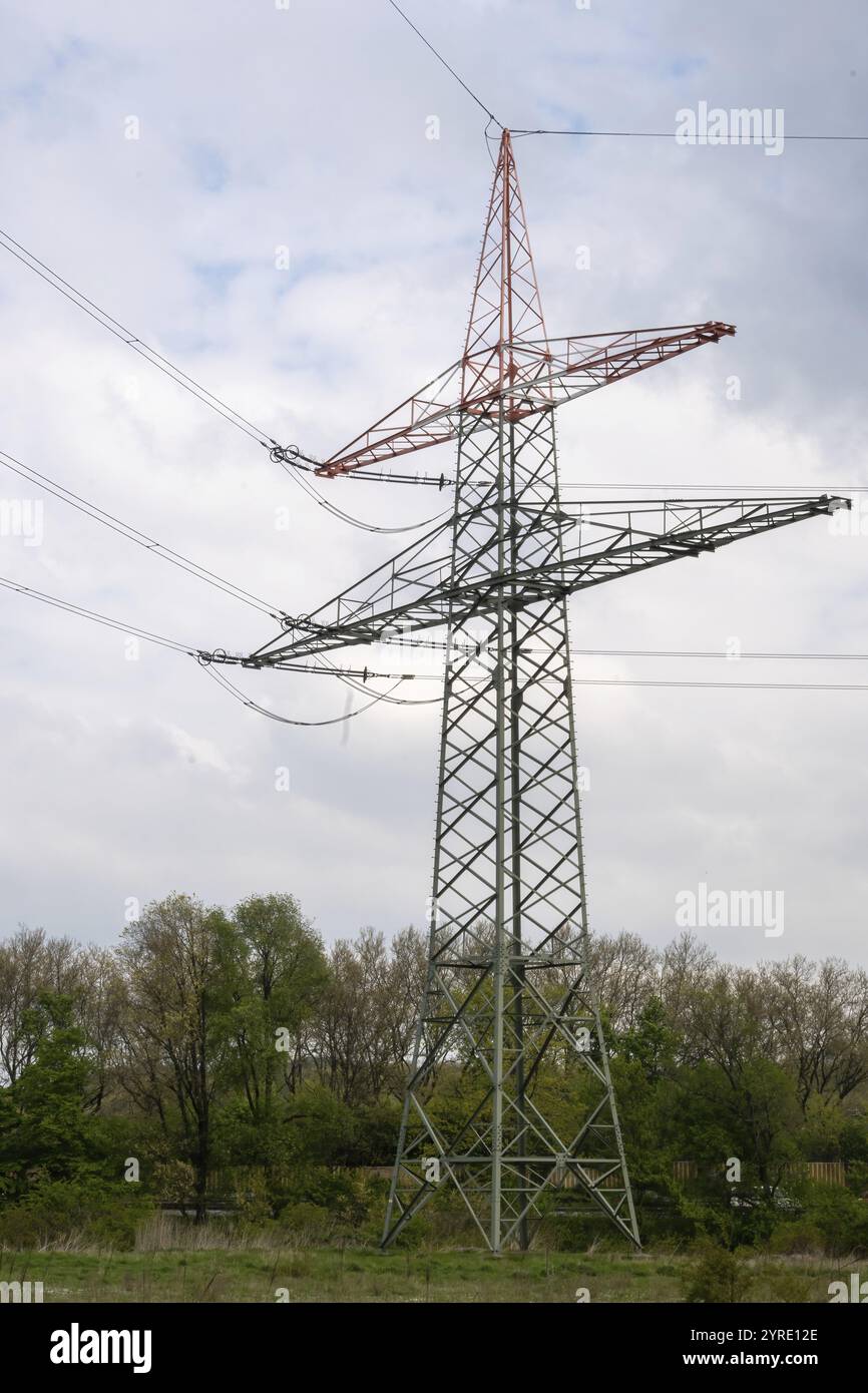 High voltage pylon for power supply Stock Photo - Alamy