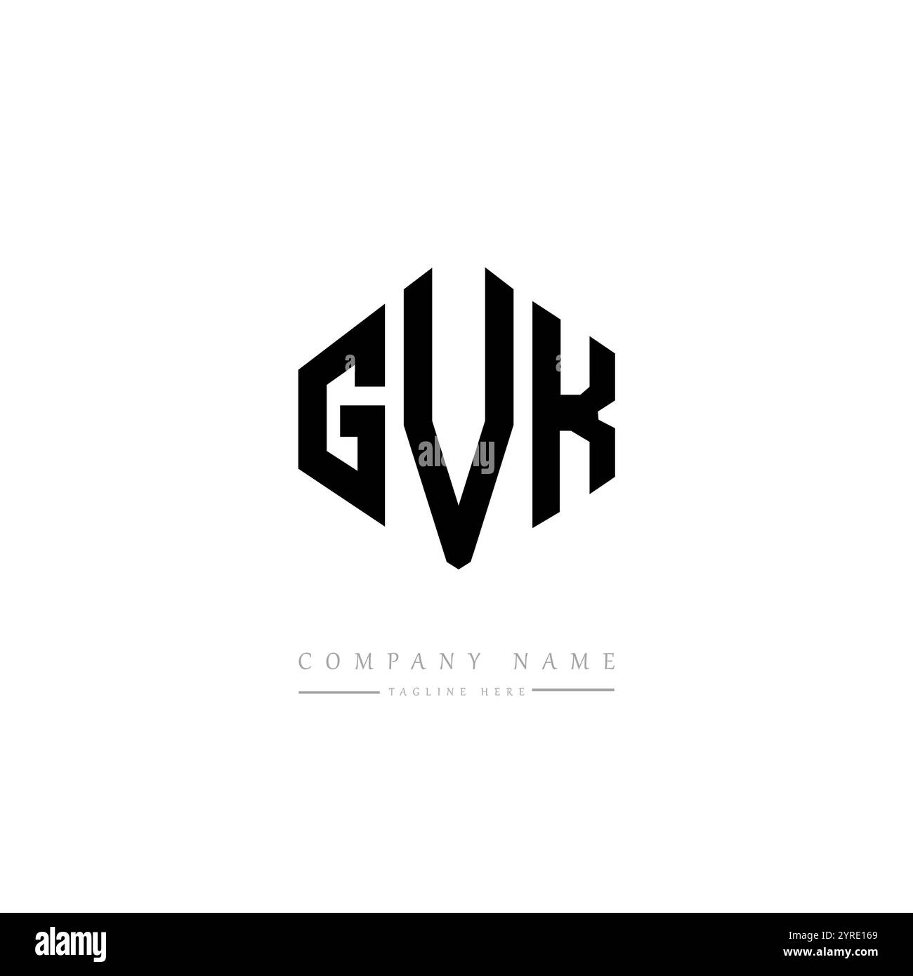 GVK letter logo design with polygon shape. GVK polygon and cube shape ...