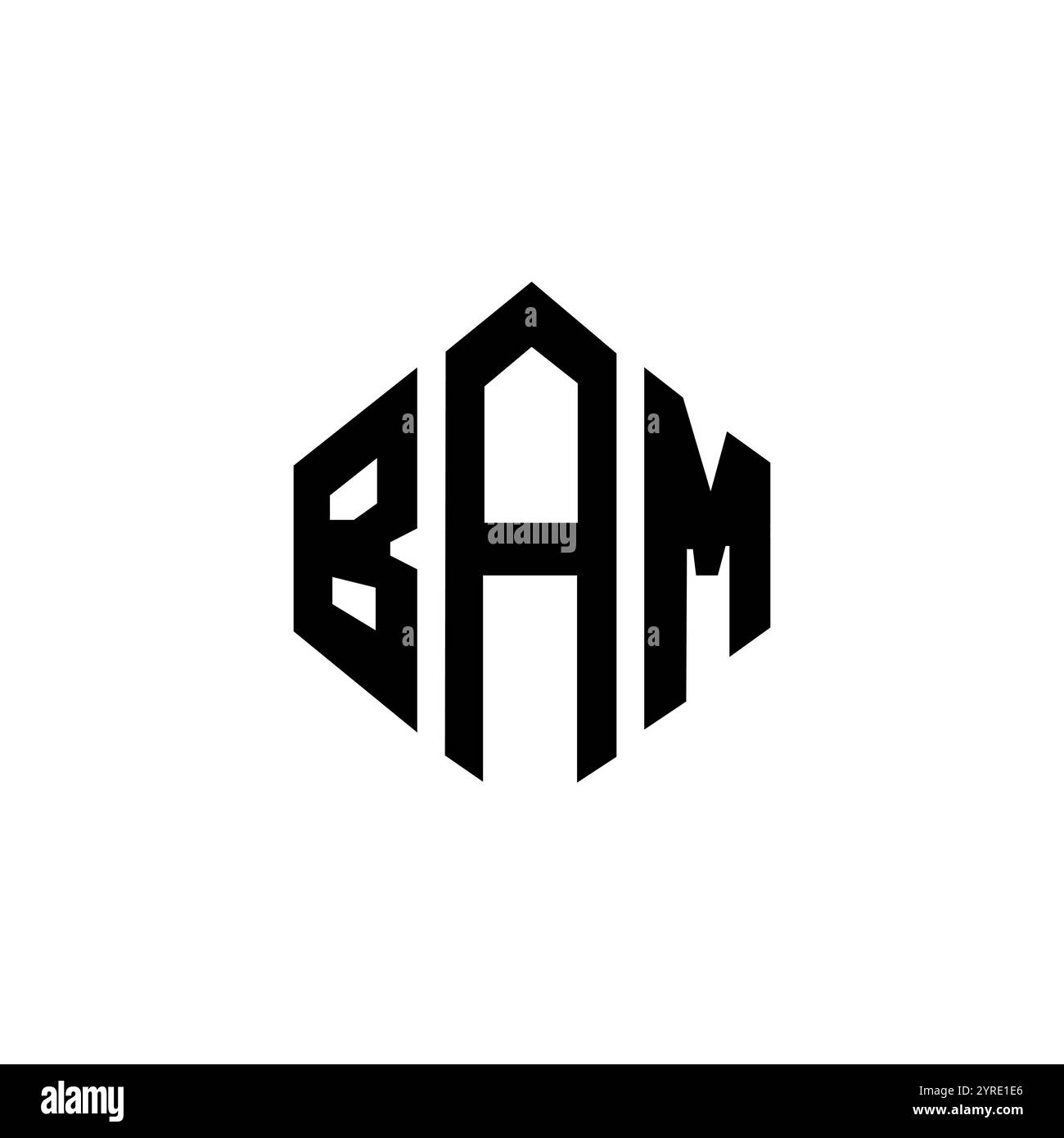 BAM letter logo design with polygon shape. BAM polygon and cube shape ...