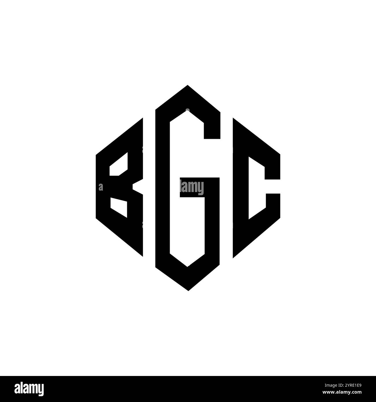 BGC letter logo design with polygon shape. BGC polygon and cube shape ...