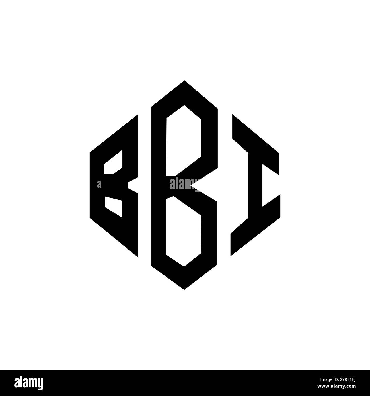 BBI letter logo design with polygon shape. BBI polygon and cube shape logo design. BBI hexagon ...