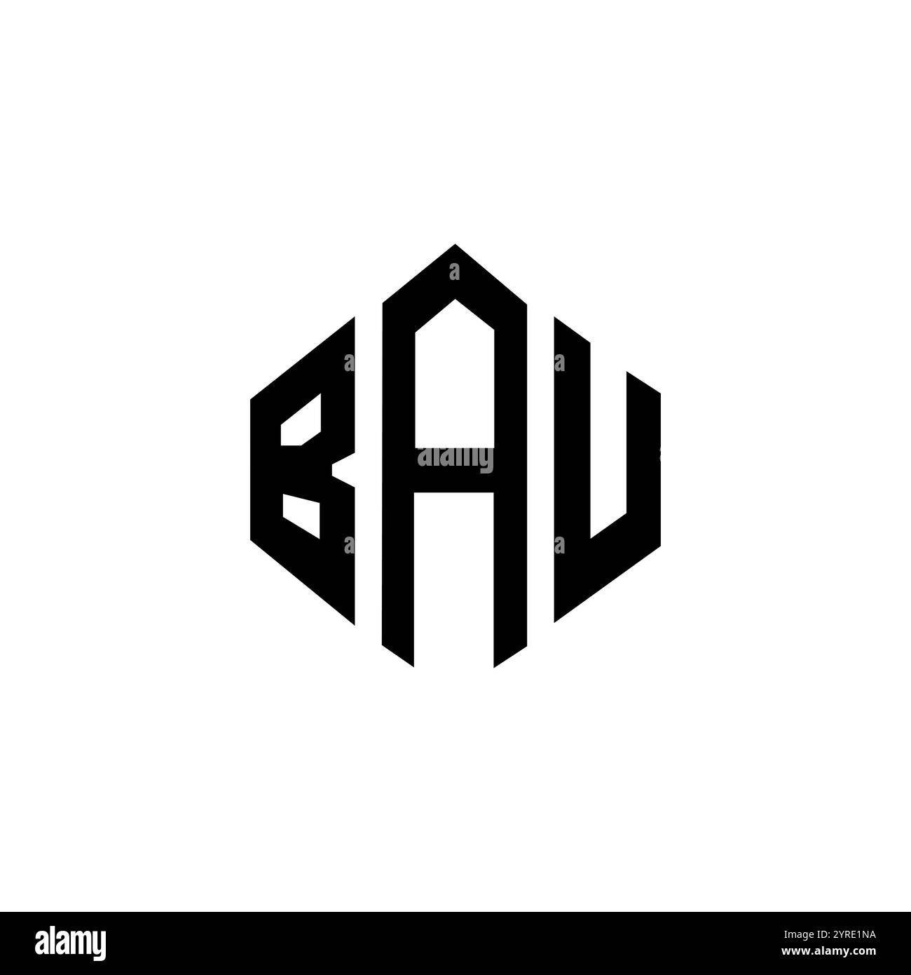 BAU letter logo design with polygon shape. BAU polygon and cube shape ...