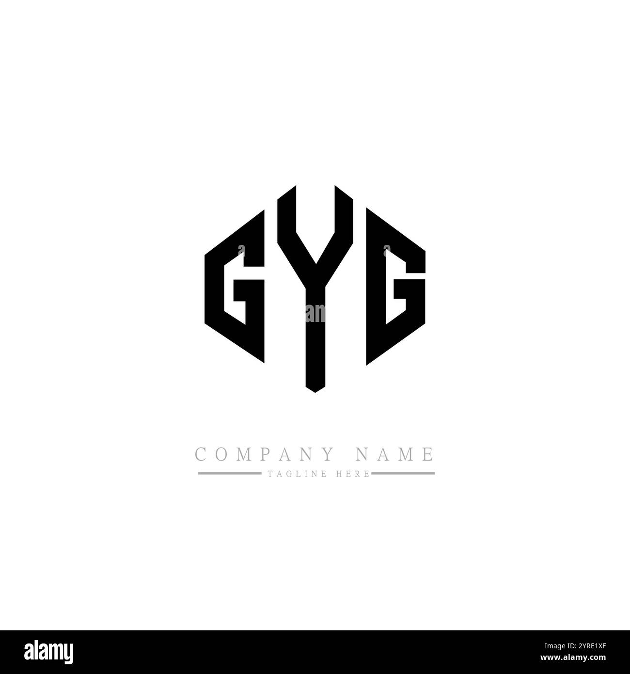 GYG letter logo design with polygon shape. GYG polygon and cube shape ...