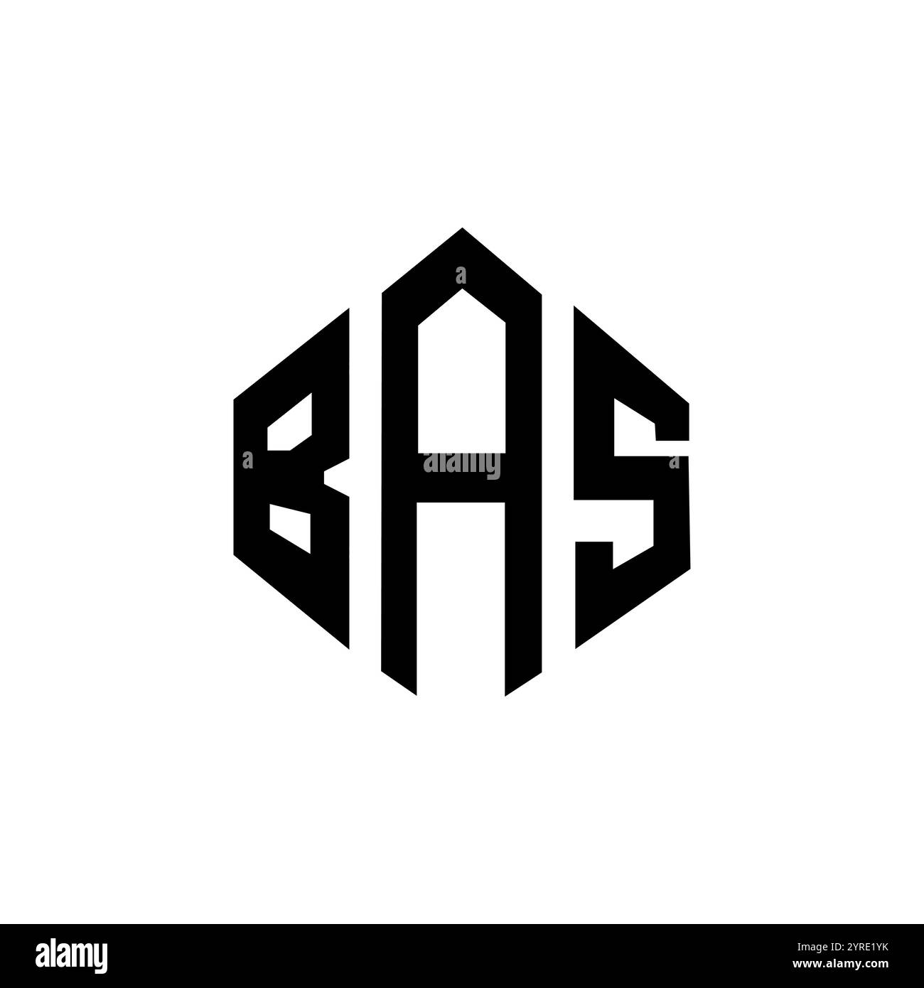 BAS letter logo design with polygon shape. BAS polygon and cube shape ...
