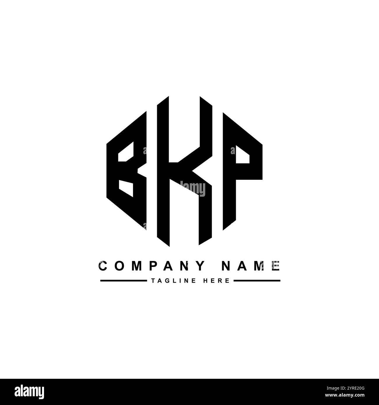 BKP letter logo design with polygon shape. BKP polygon and cube shape ...