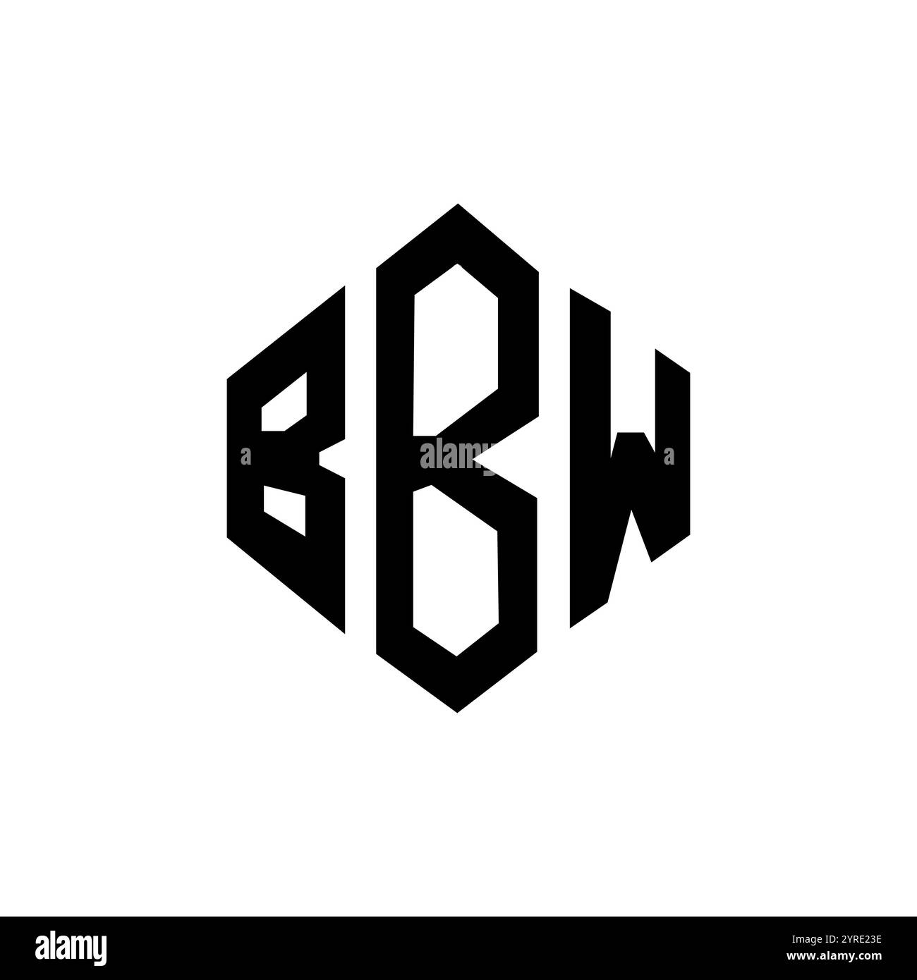 BBW letter logo design with polygon shape. BBW polygon and cube shape ...