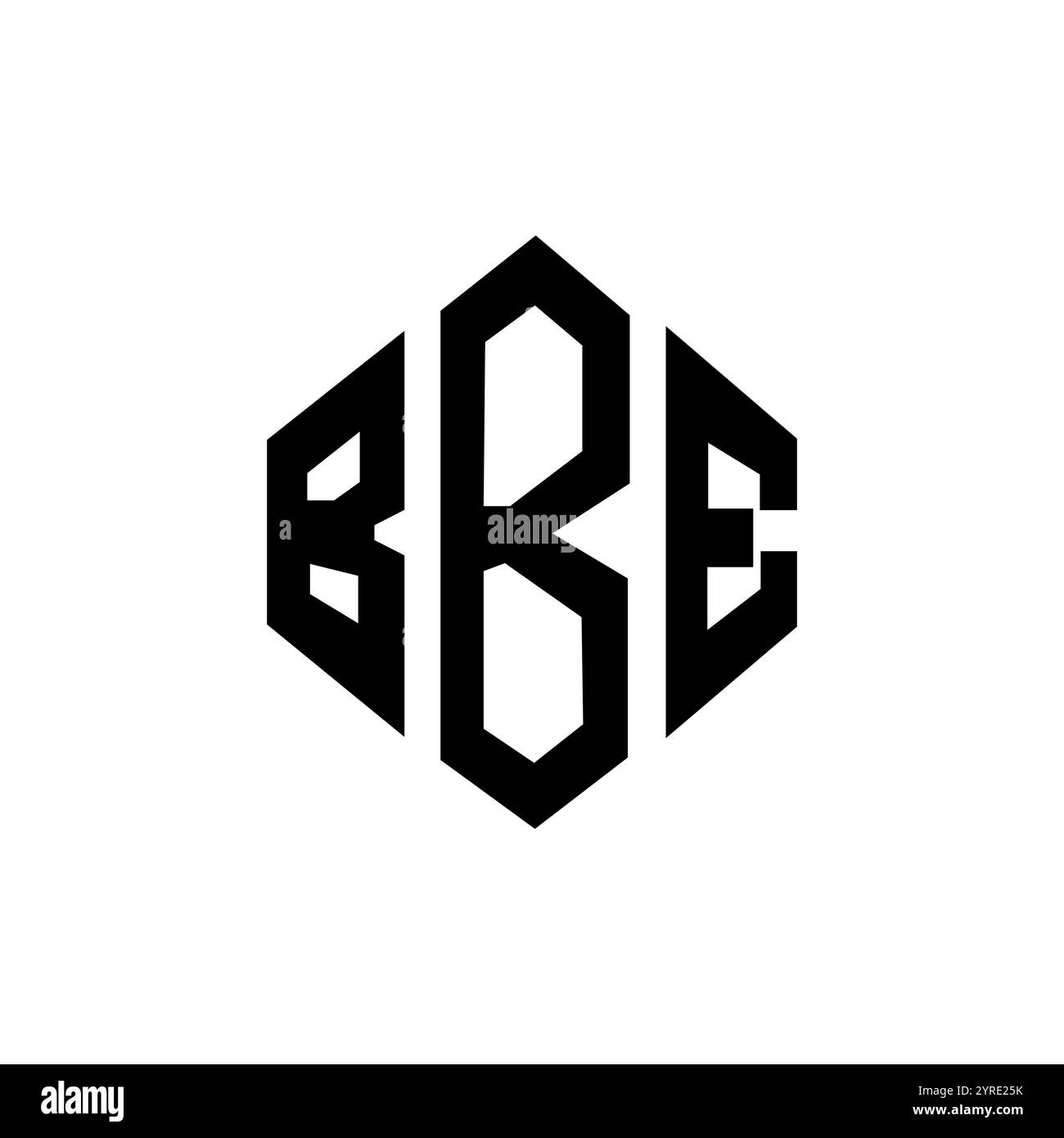 BBE letter logo design with polygon shape. BBE polygon and cube shape ...