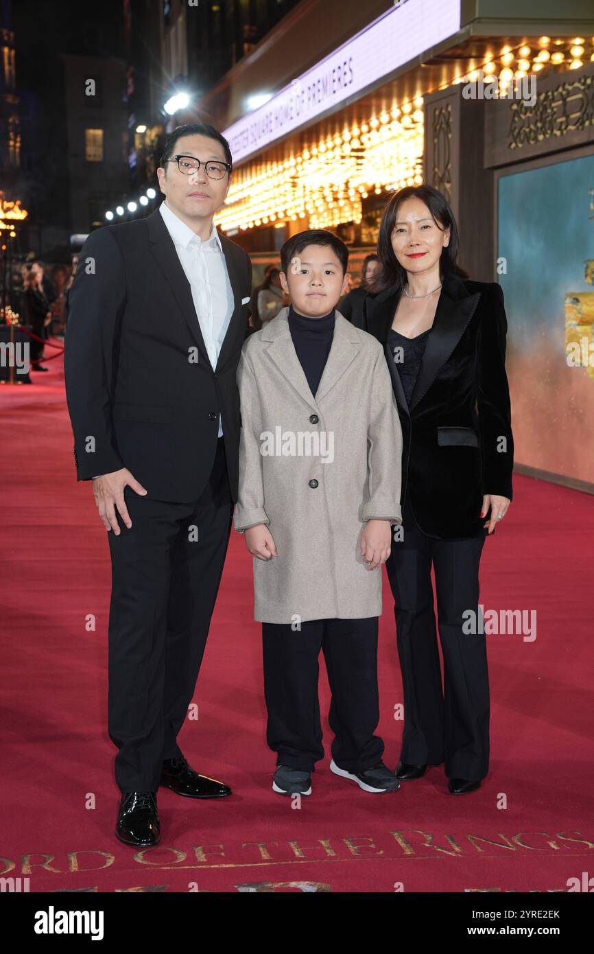 Joseph Chou and guests arriving for the World premiere of The Lord of the Rings: The War of the ...