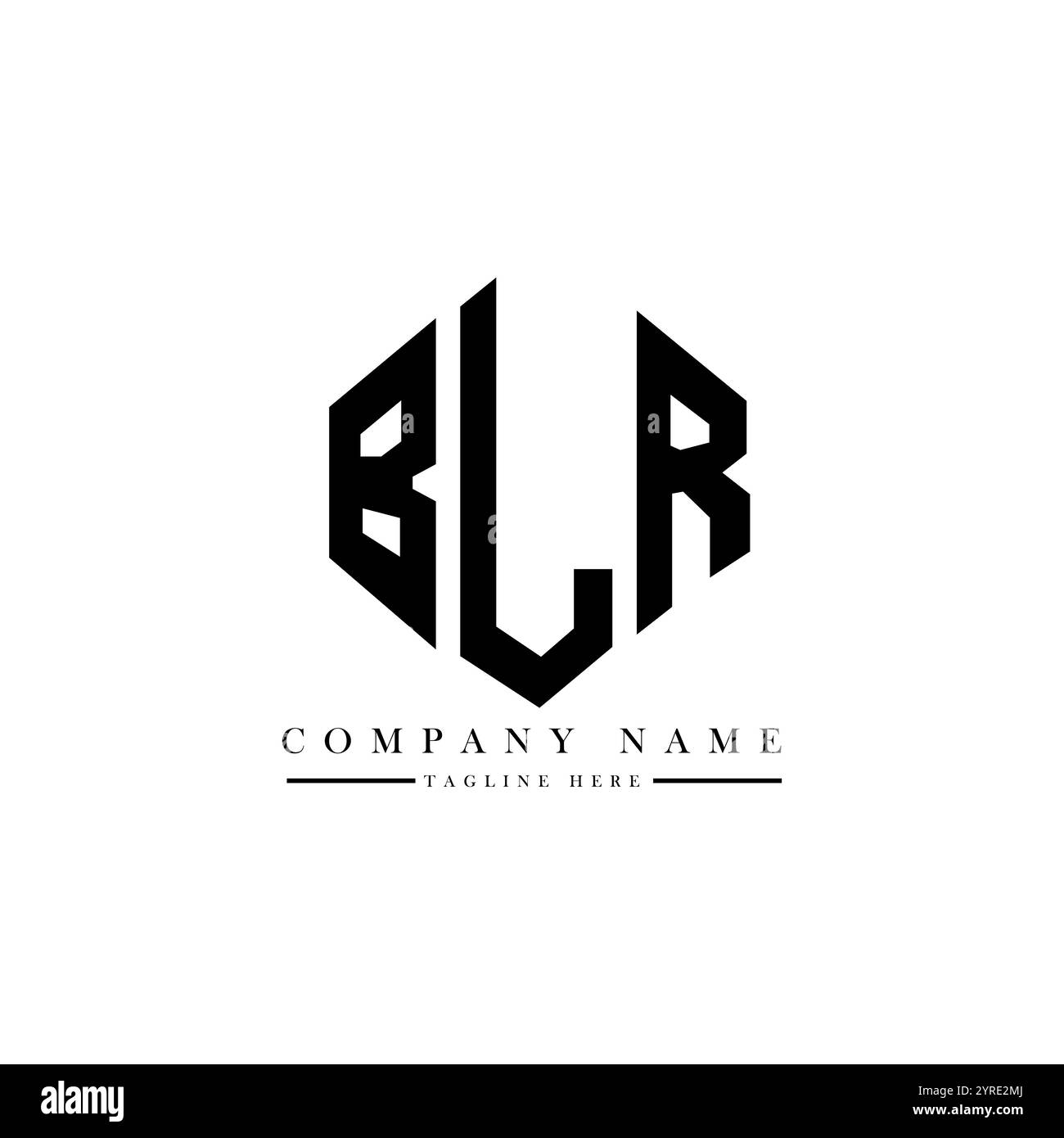 BLR letter logo design with polygon shape. BLR polygon and cube shape ...