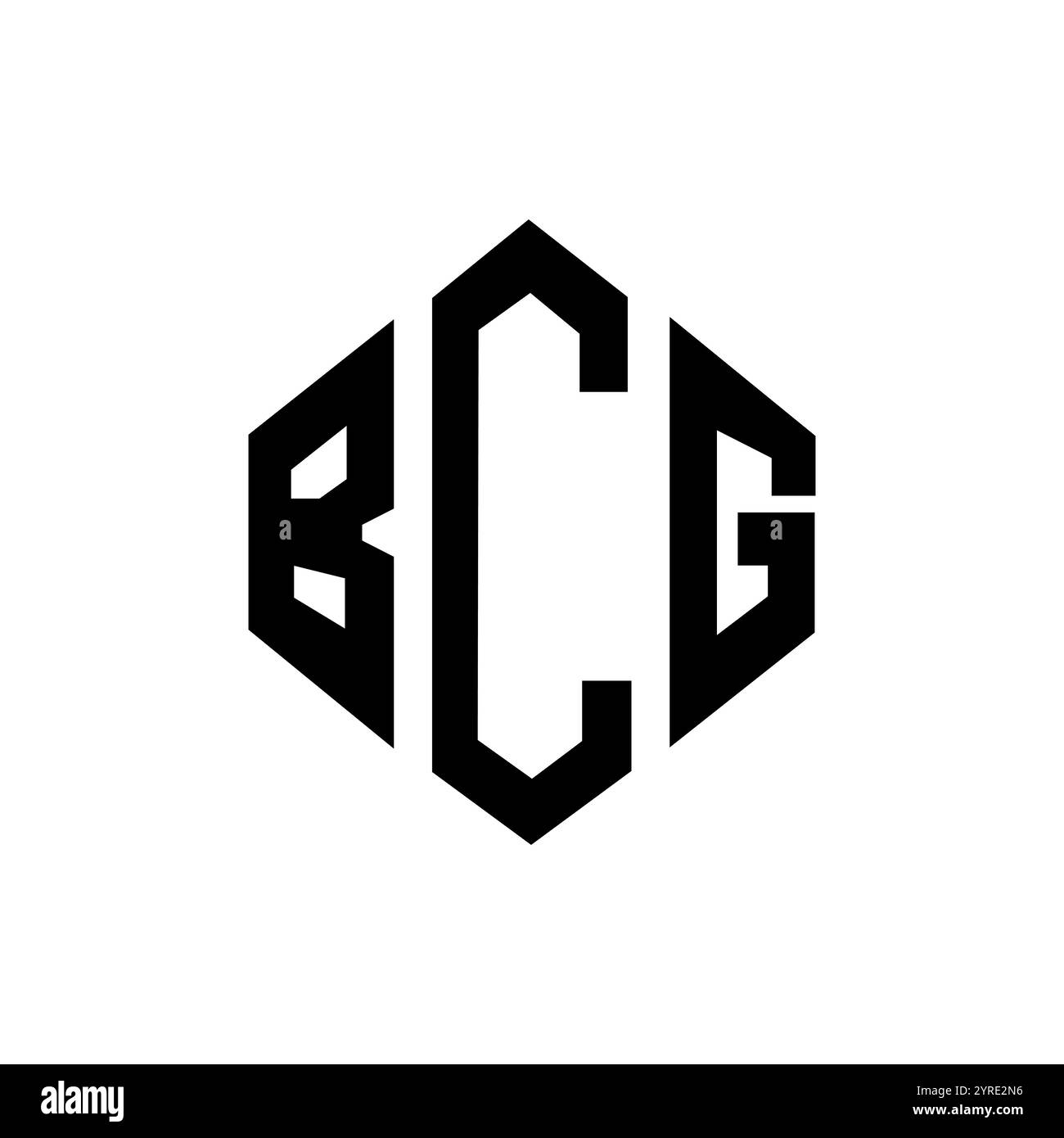 BCG letter logo design with polygon shape. BCG polygon and cube shape logo design. BCG hexagon ...