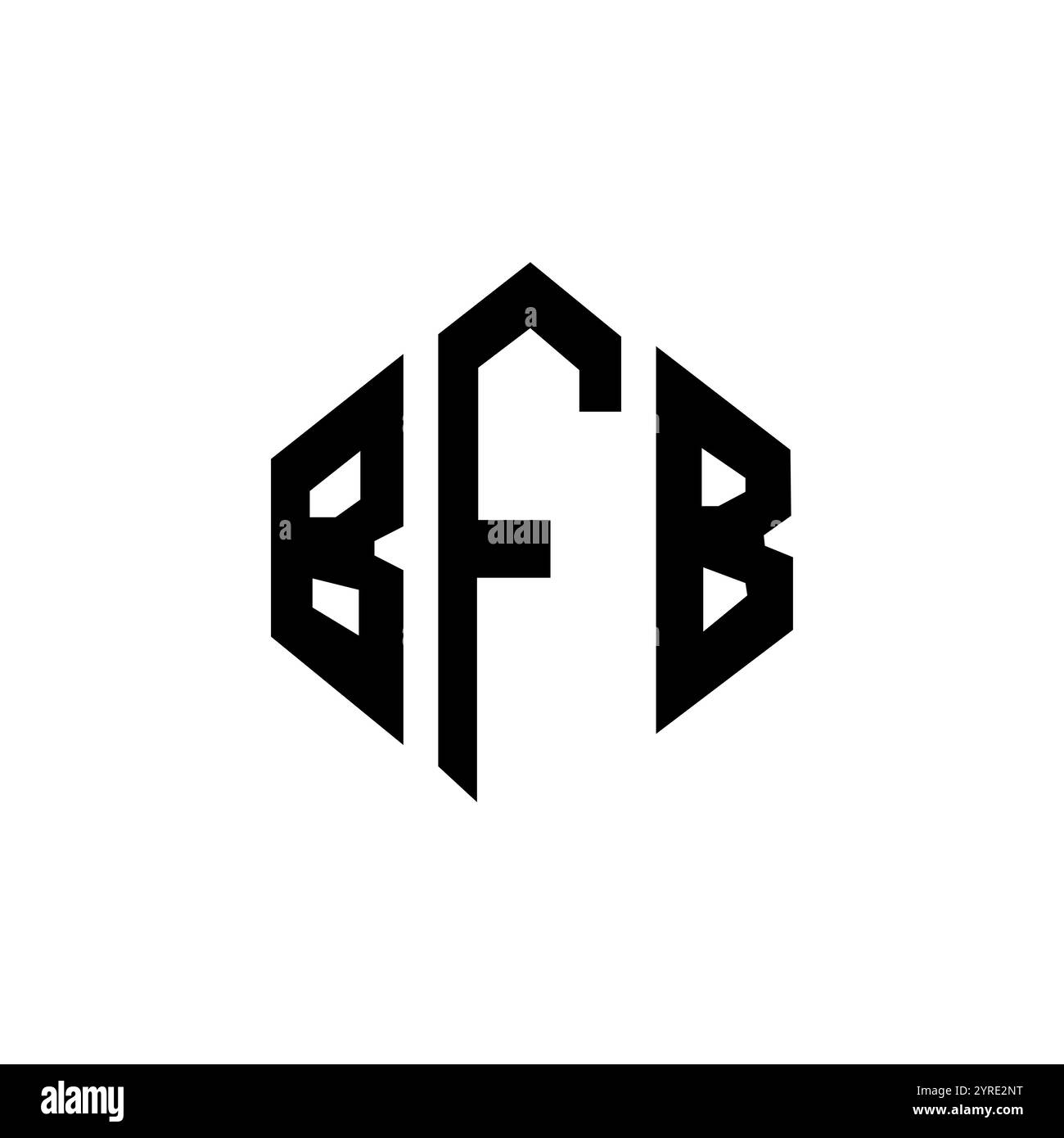 BFB letter logo design with polygon shape. BFB polygon and cube shape ...