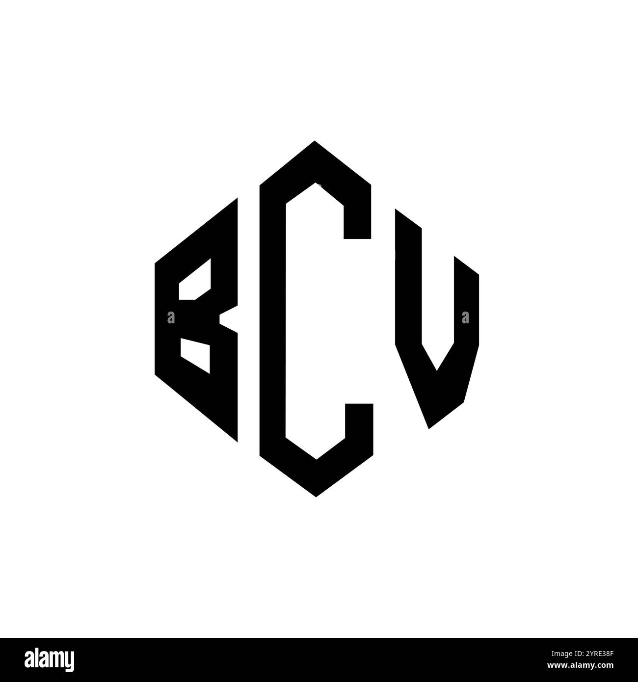 BCV letter logo design with polygon shape. BCV polygon and cube shape ...