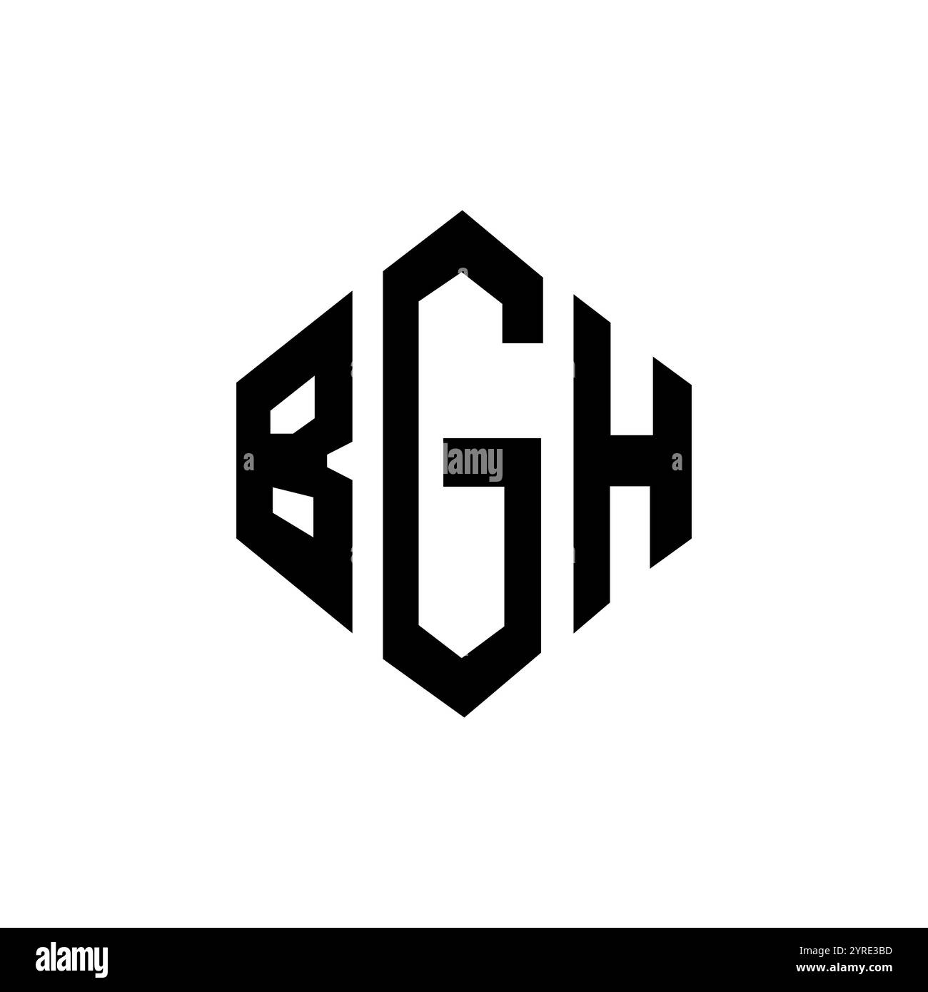 BGH letter logo design with polygon shape. BGH polygon and cube shape ...