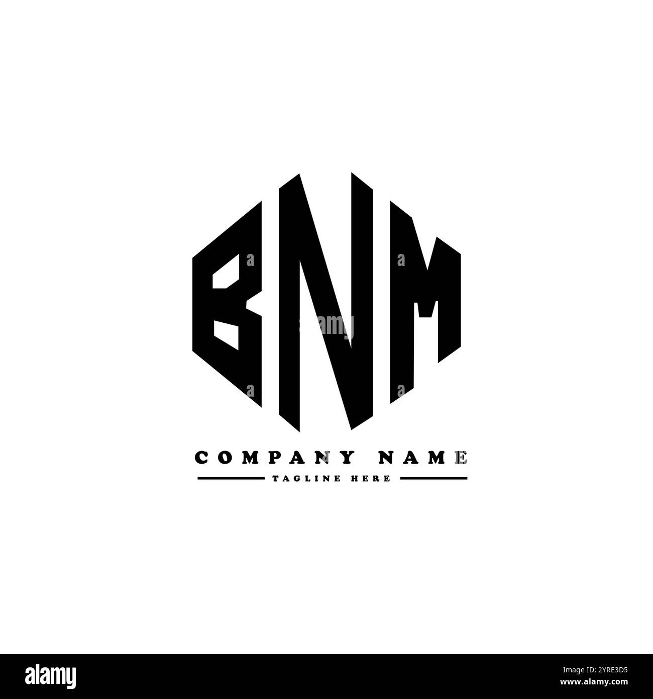BNM letter logo design with polygon shape. BNM polygon and cube shape ...