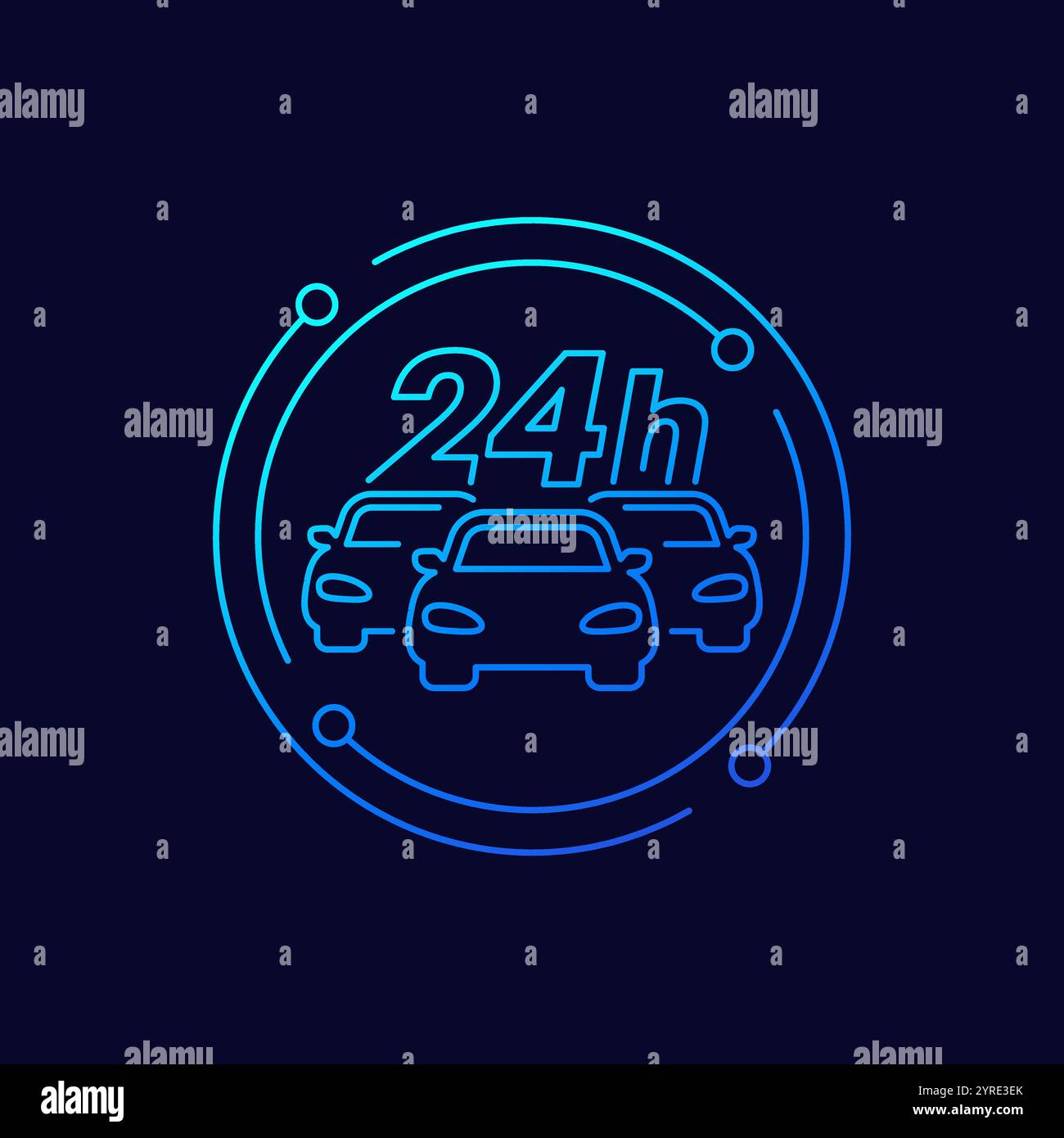 car fleet 24 hours icon in linear design Stock Vector Image & Art - Alamy