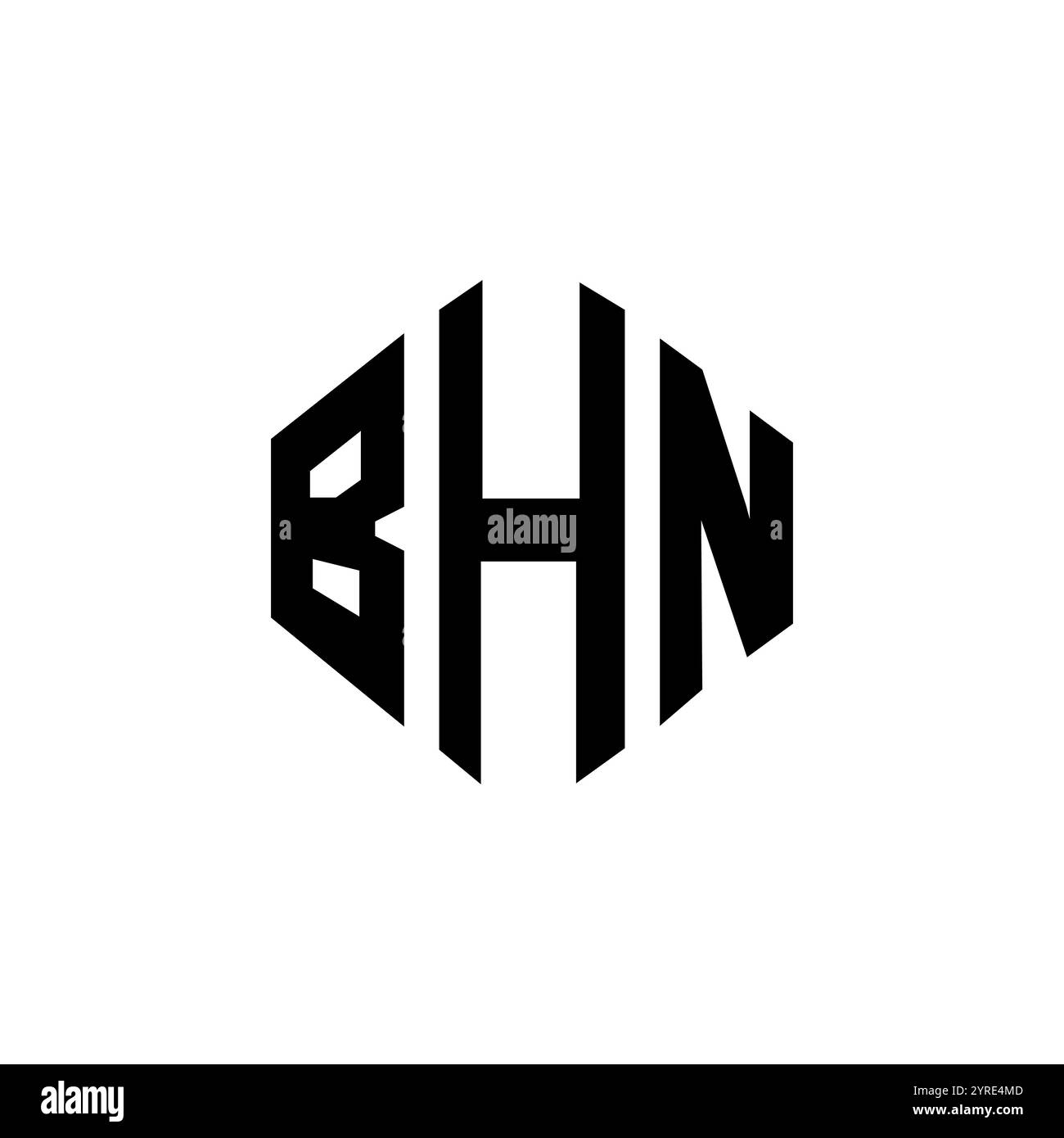 BHN letter logo design with polygon shape. BHN polygon and cube shape ...