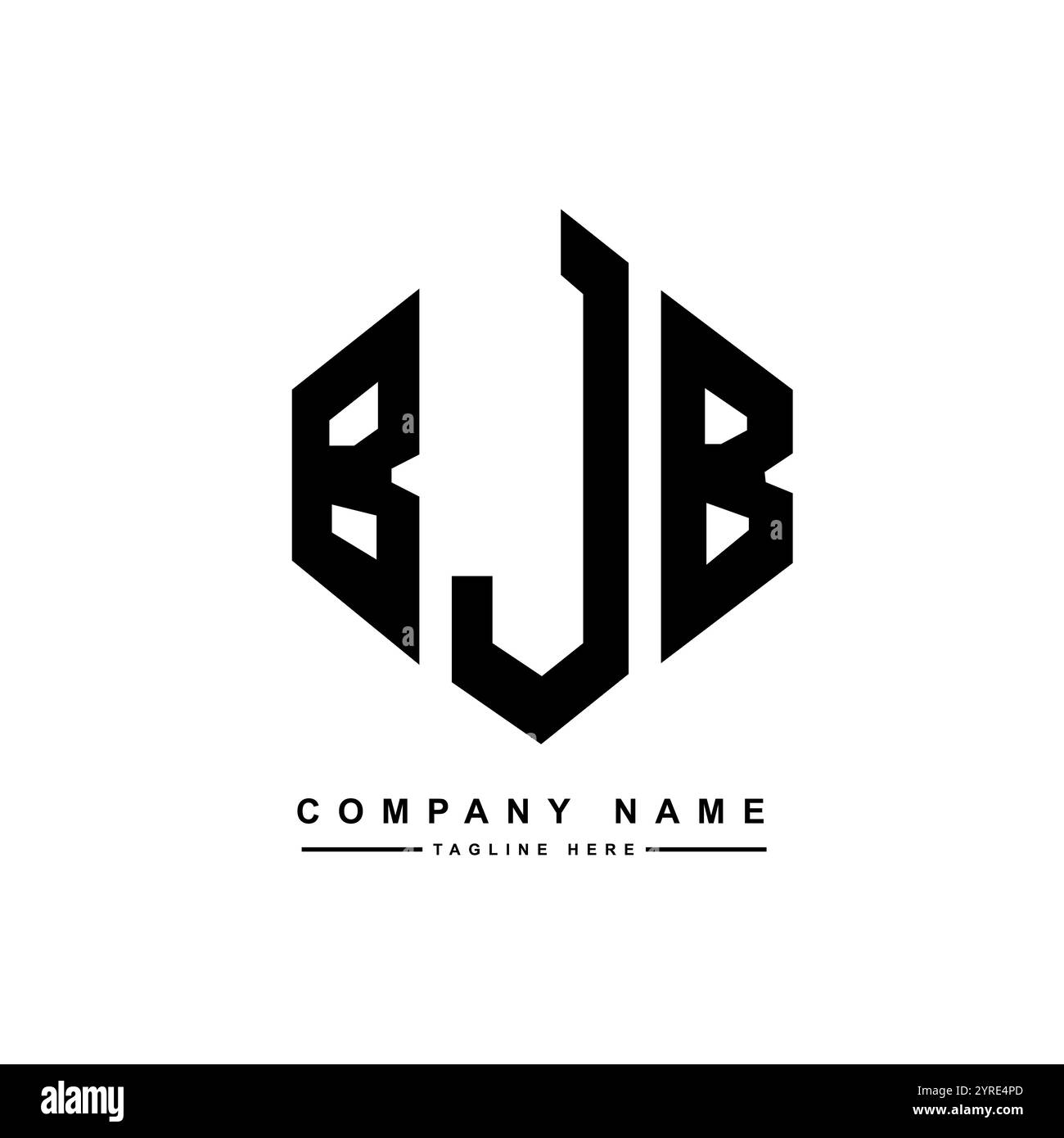 BJB letter logo design with polygon shape. BJB polygon and cube shape ...