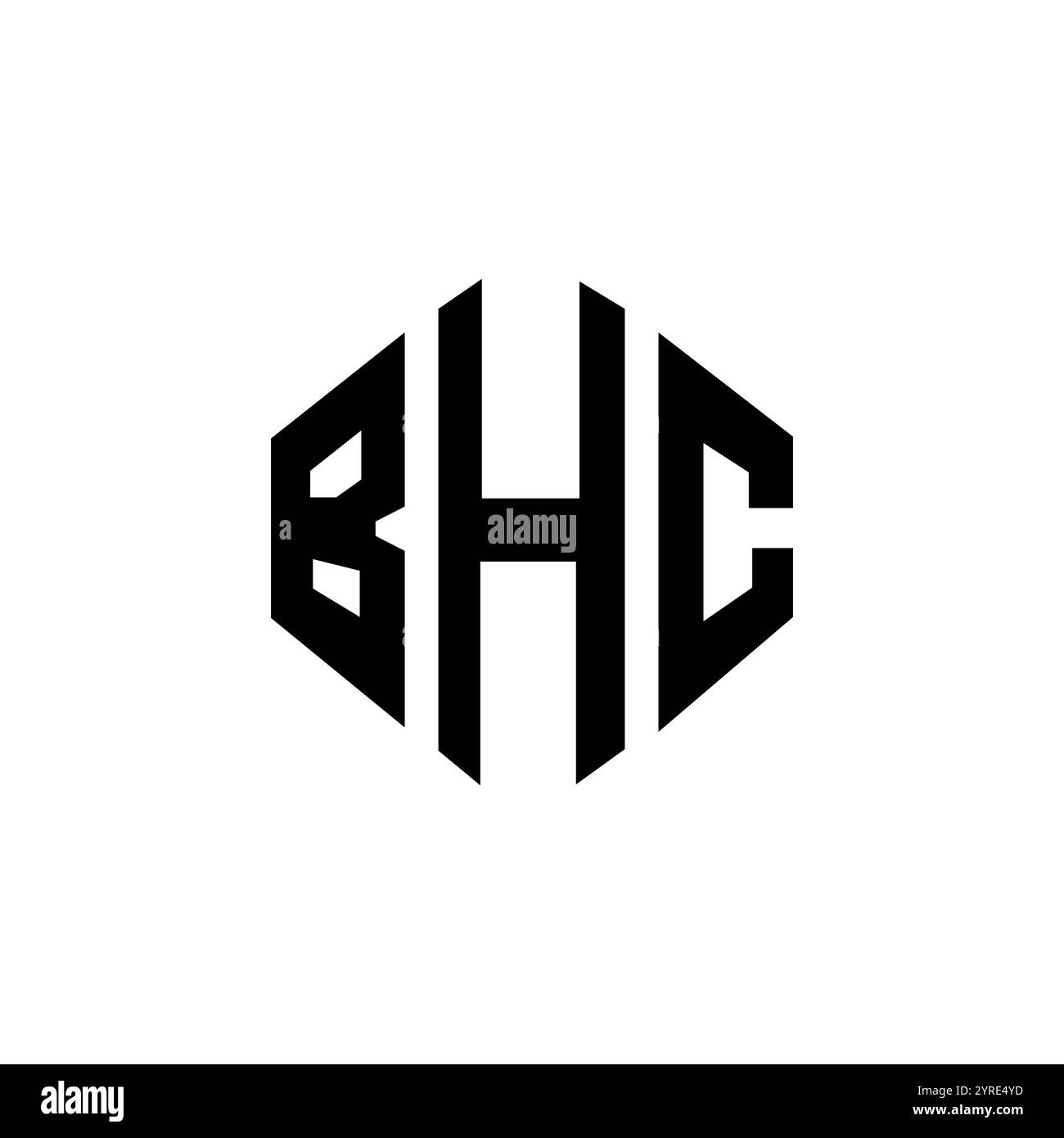 BHC letter logo design with polygon shape. BHC polygon and cube shape logo design. BHC hexagon ...