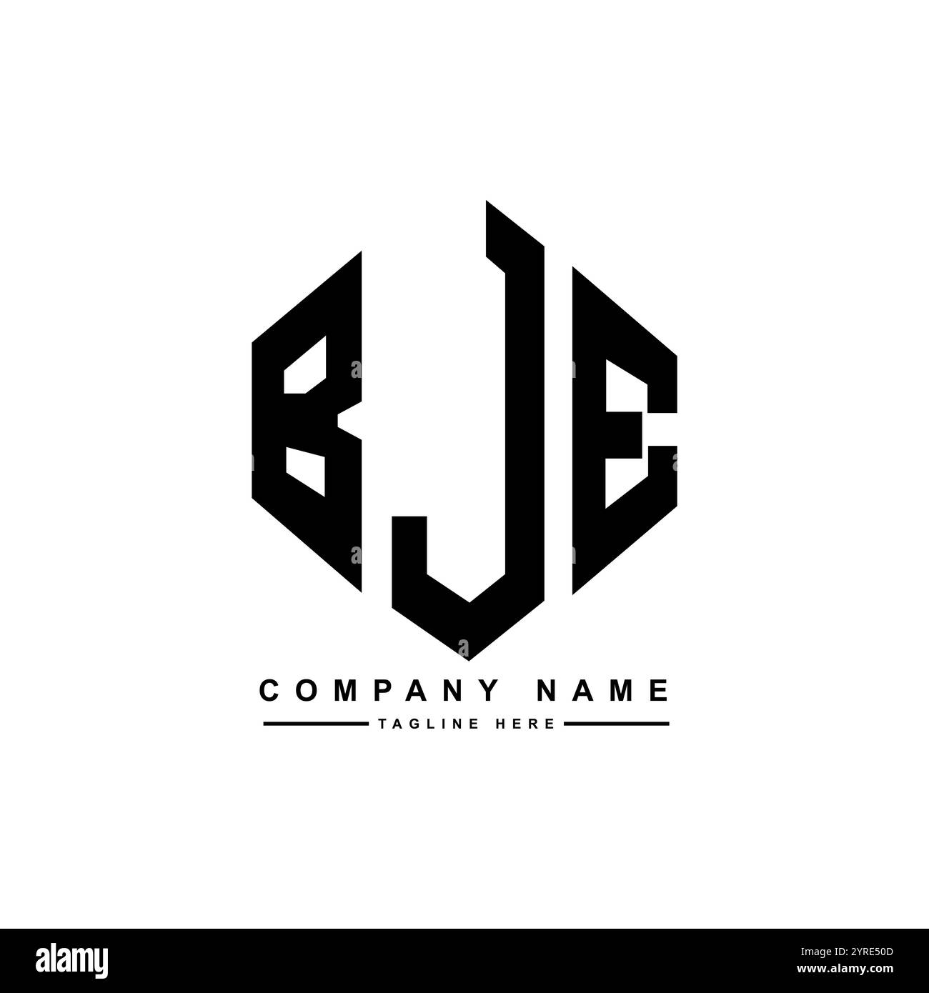 BJE letter logo design with polygon shape. BJE polygon and cube shape logo design. BJE hexagon ...