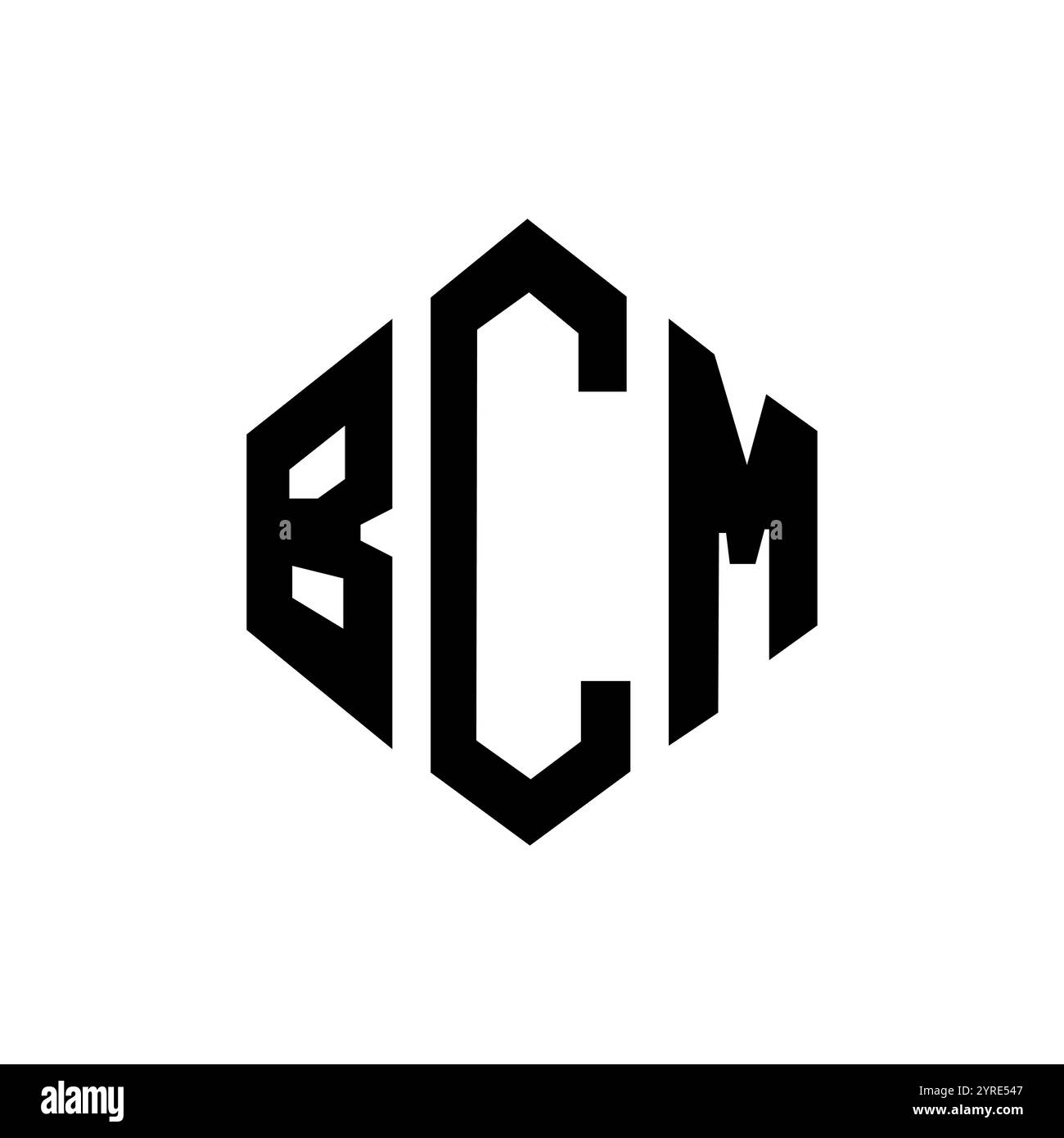 BCM letter logo design with polygon shape. BCM polygon and cube shape ...