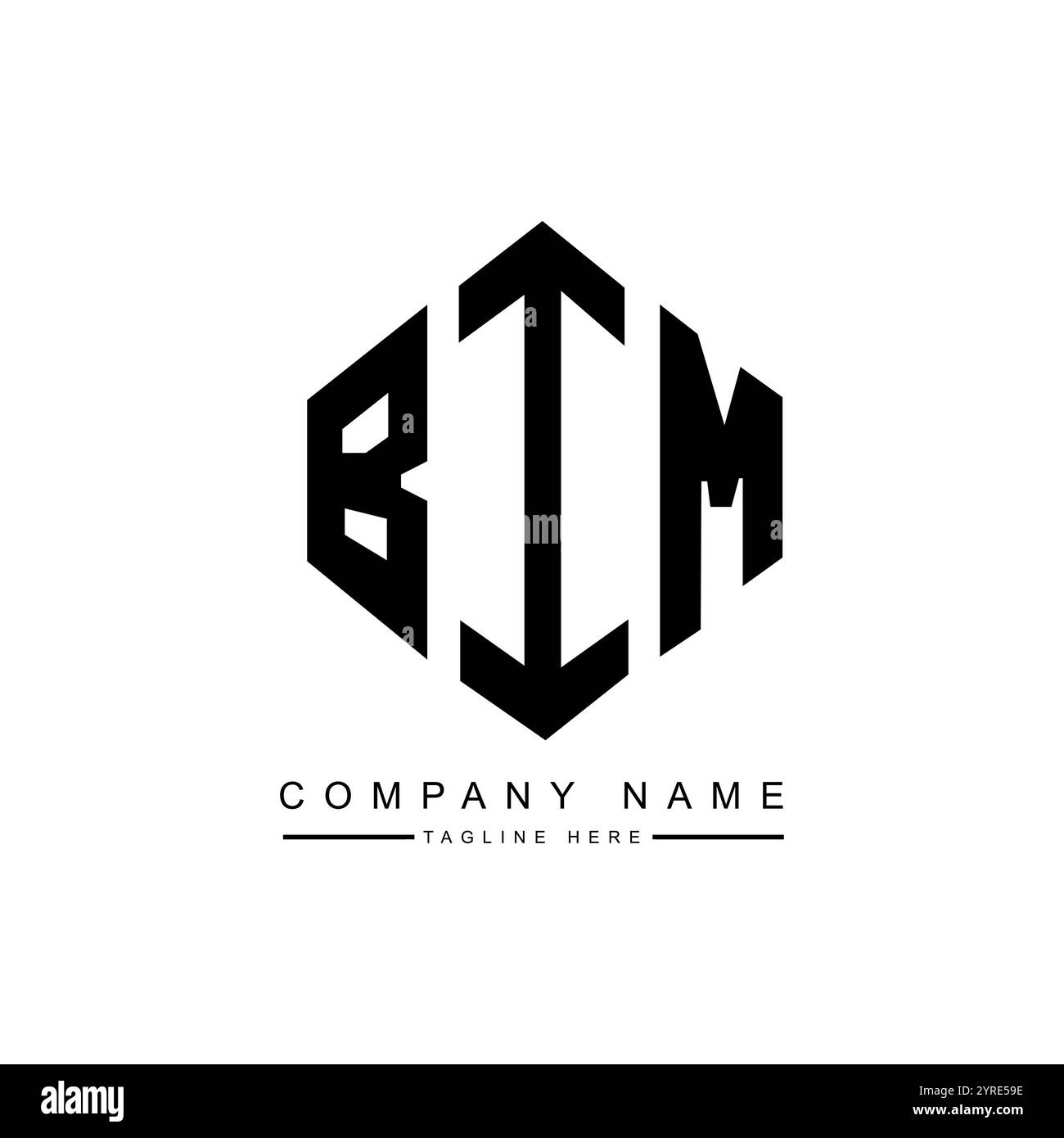 BIM letter logo design with polygon shape. BIM polygon and cube shape logo design. BIM hexagon ...