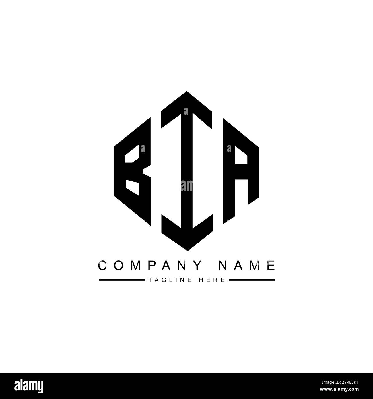 BIA letter logo design with polygon shape. BIA polygon and cube shape ...