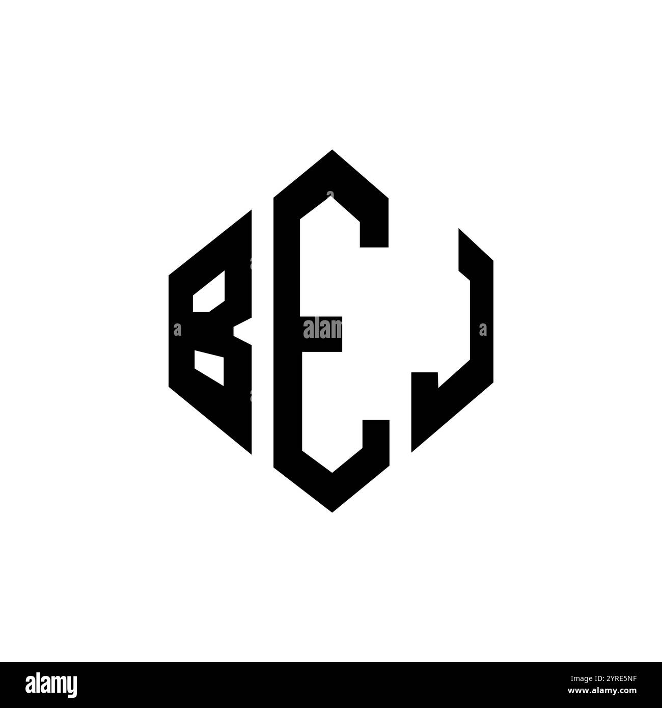 BEJ letter logo design with polygon shape. BEJ polygon and cube shape ...