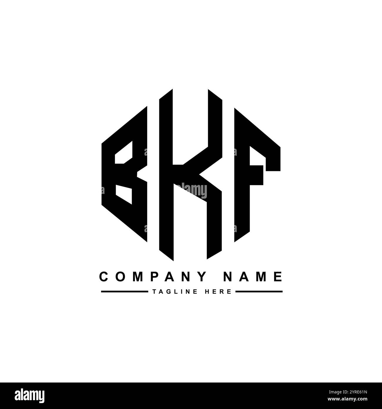 BKF letter logo design with polygon shape. BKF polygon and cube shape ...