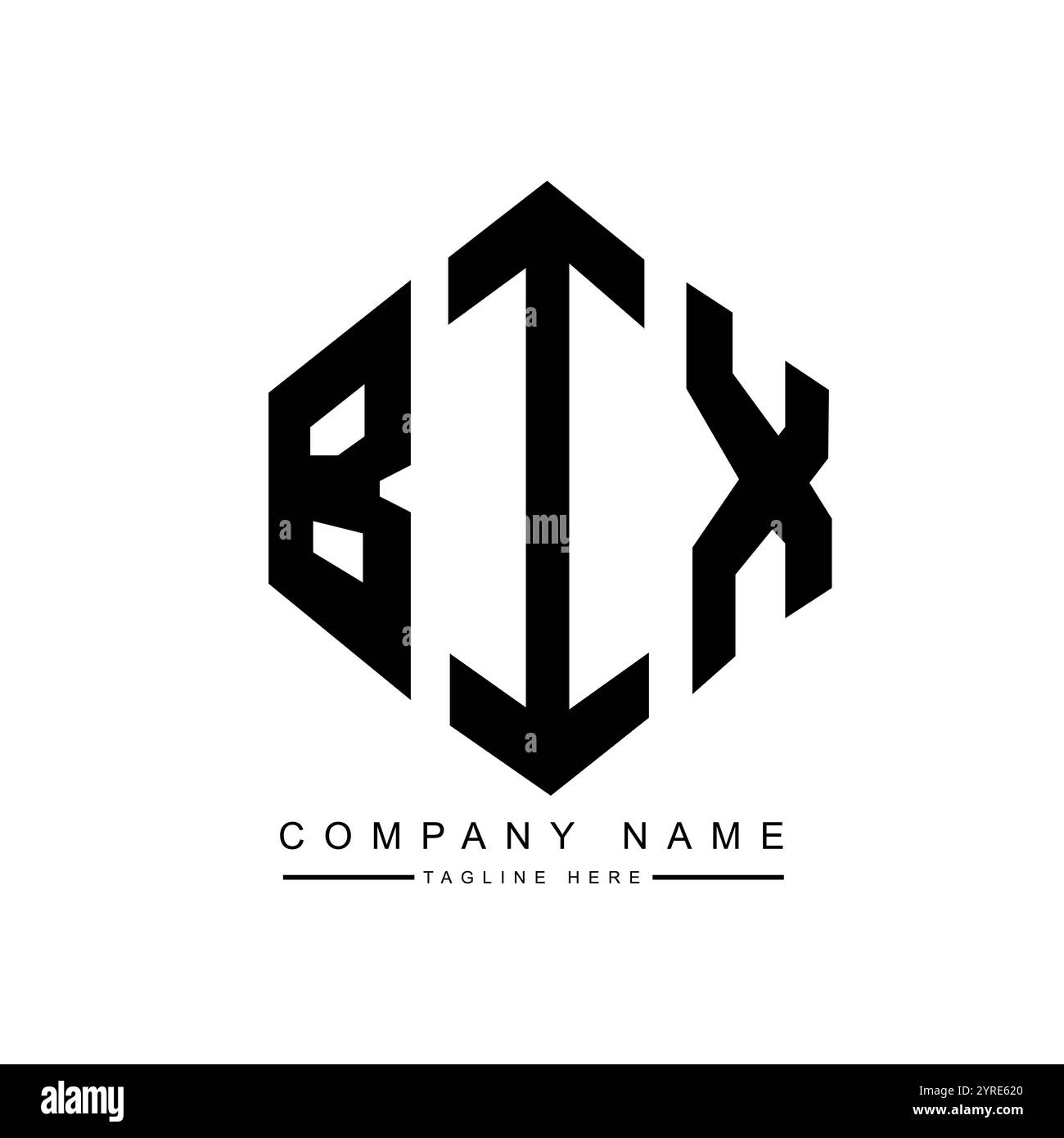 BIX letter logo design with polygon shape. BIX polygon and cube shape ...