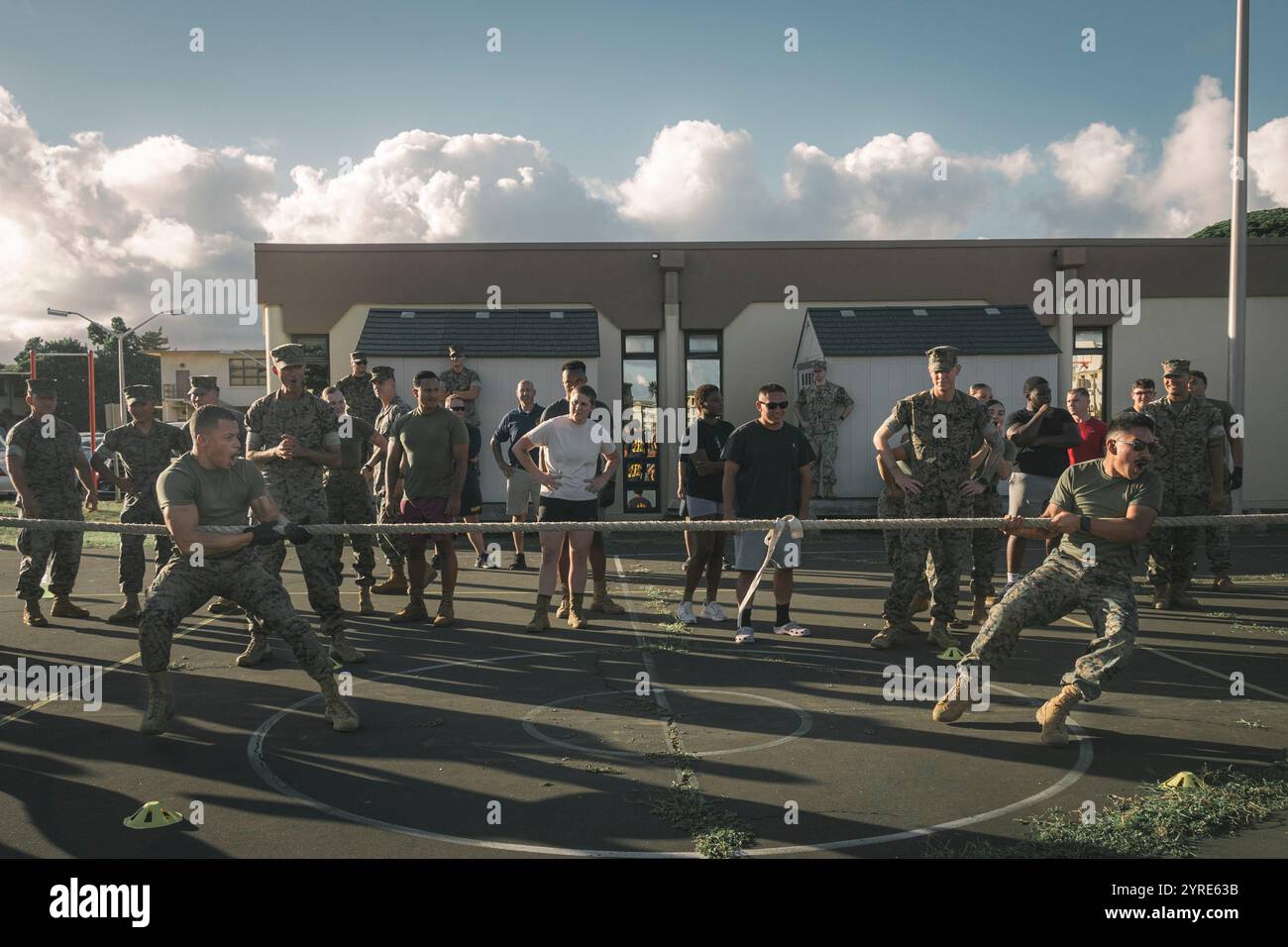 Marines compete in tug of war competition hi-res stock photography and ...