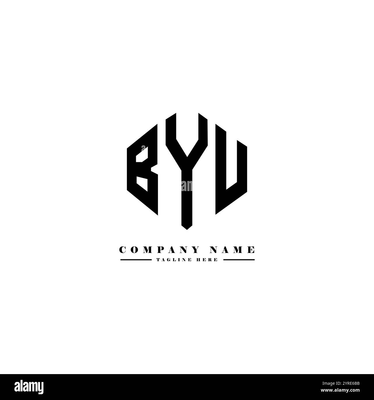 BYU letter logo design with polygon shape. BYU polygon and cube shape ...