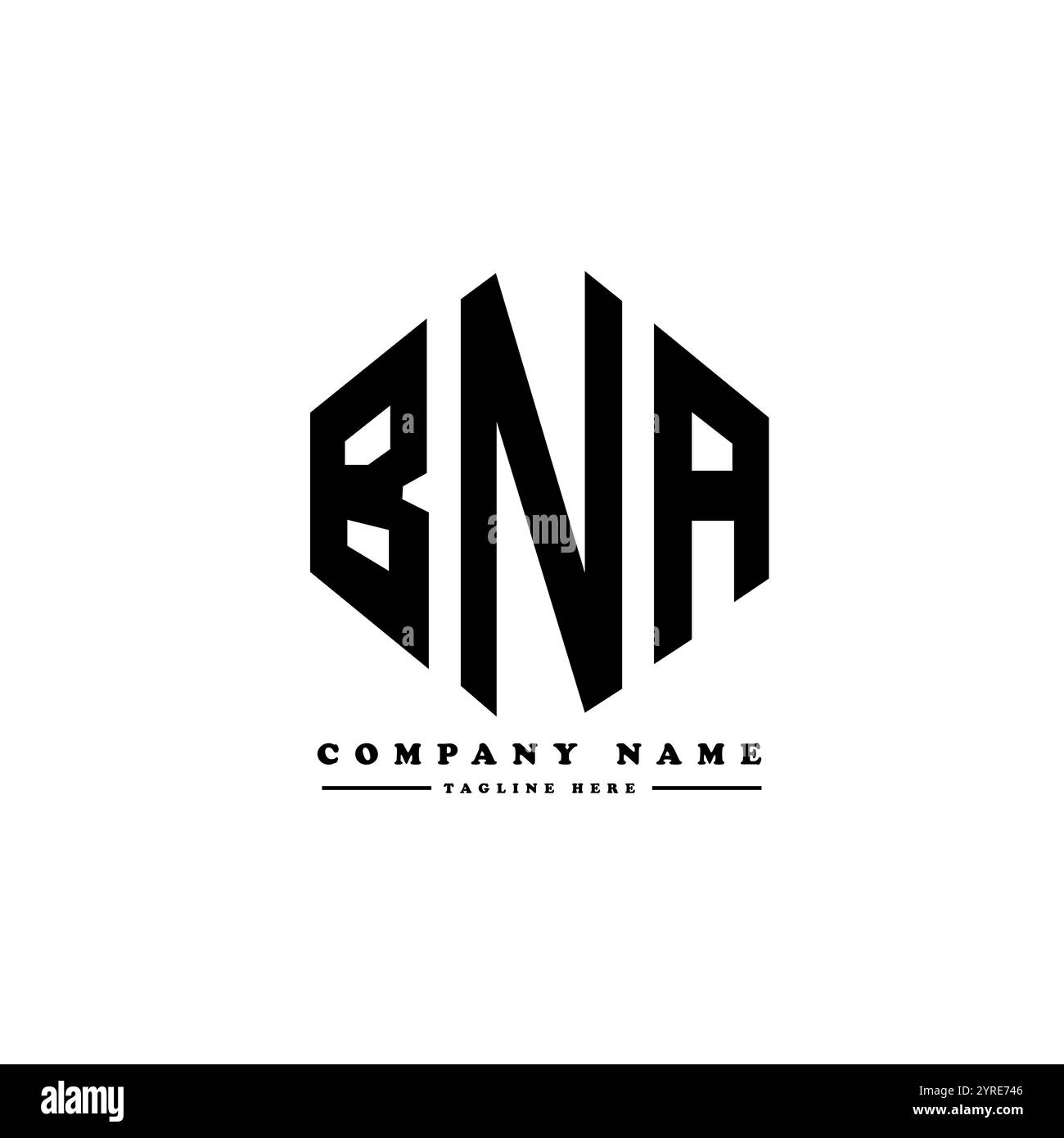 BNA letter logo design with polygon shape. BNA polygon and cube shape ...