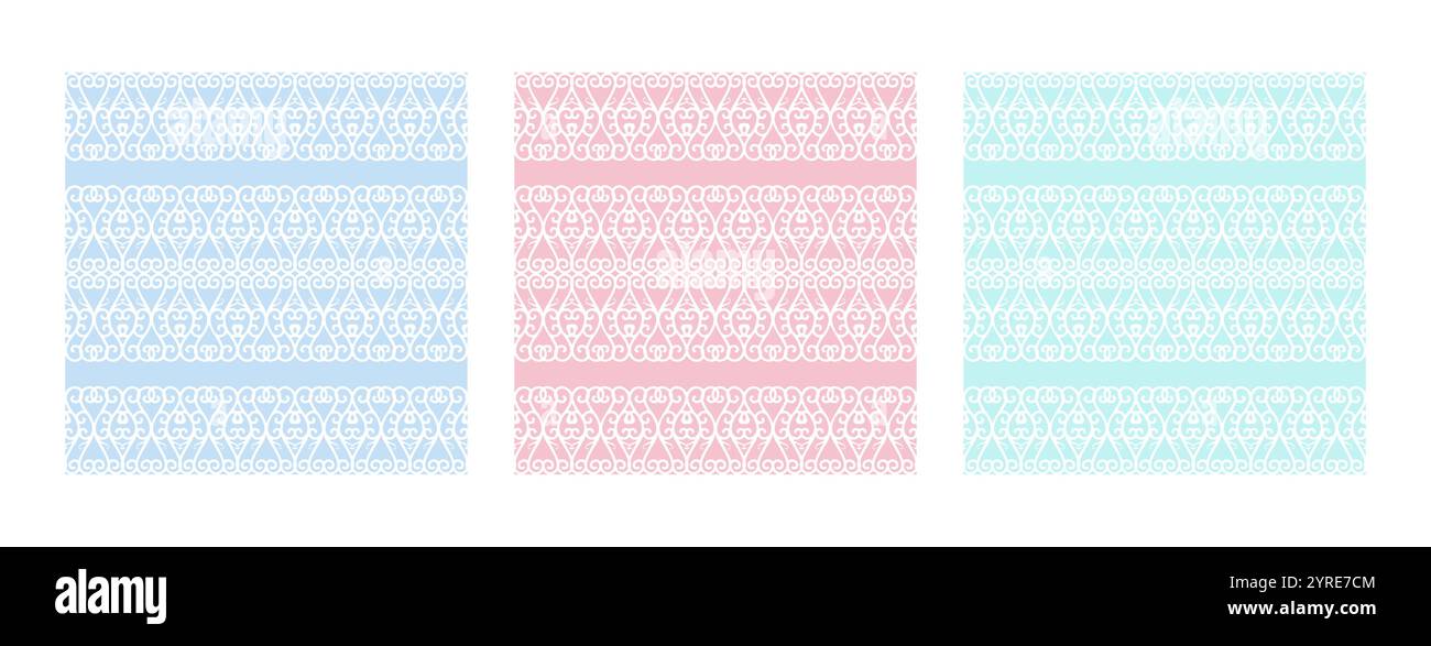 Set of seamless patterns in retro style. Wallpaper repetitive design ...