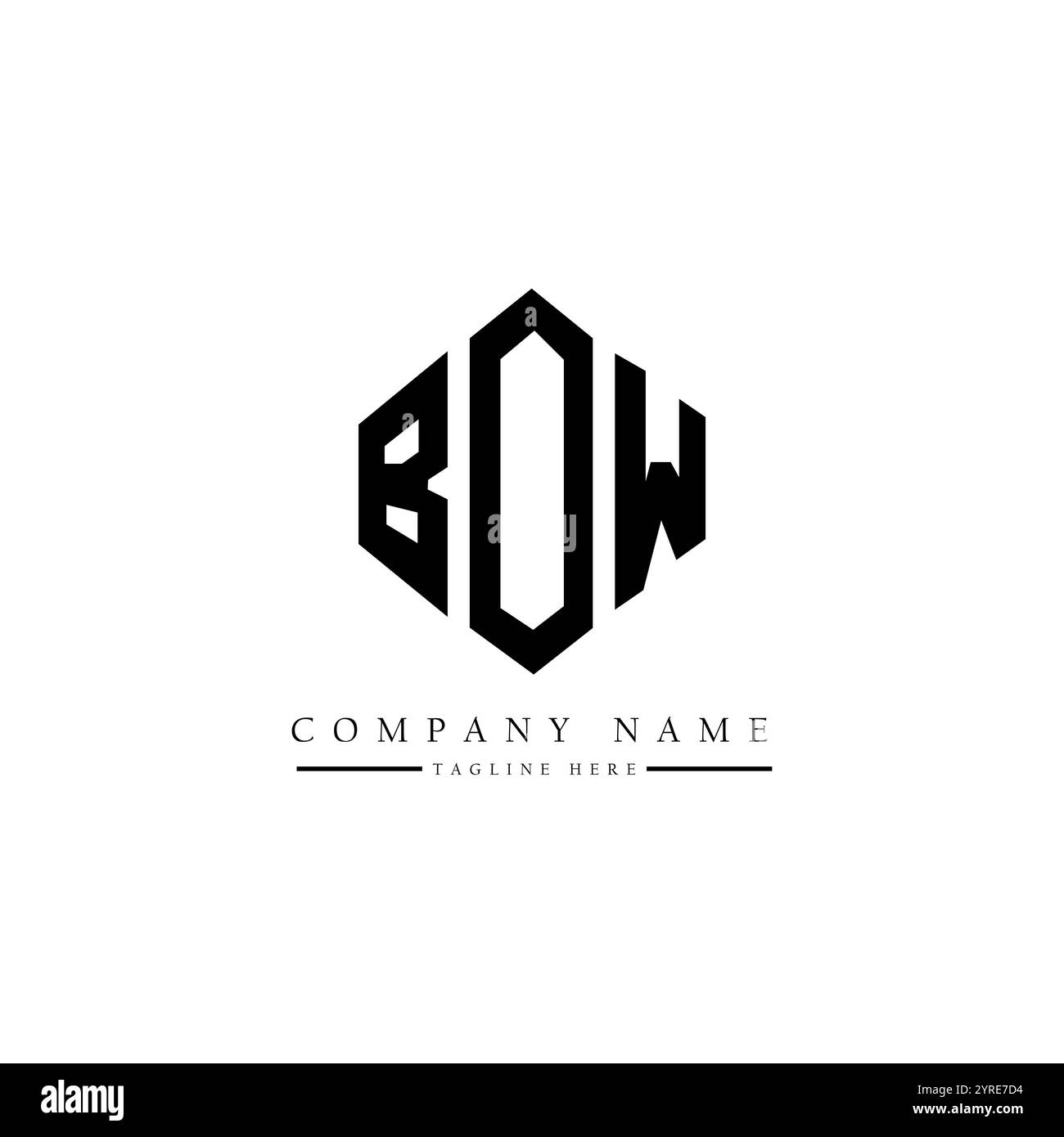 BOW letter logo design with polygon shape. BOW polygon and cube shape ...