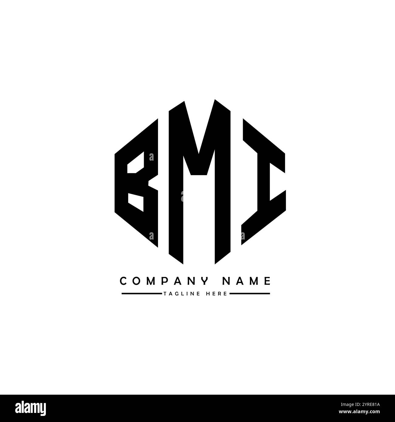 BMI letter logo design with polygon shape. BMI polygon and cube shape ...