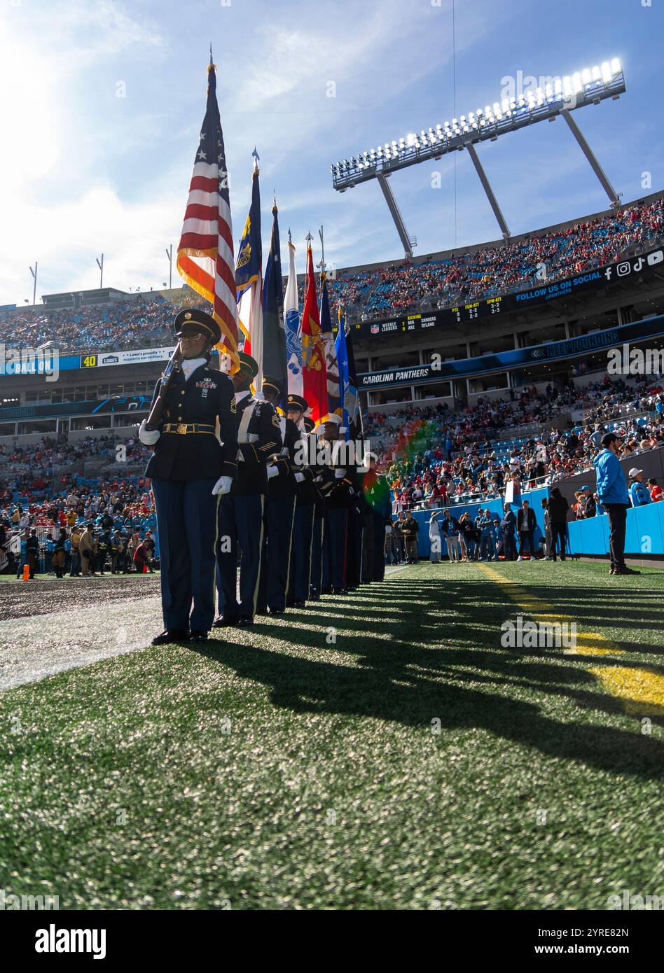 U. S. Army Reserve Command Honor Guard soldiers display the colors ...
