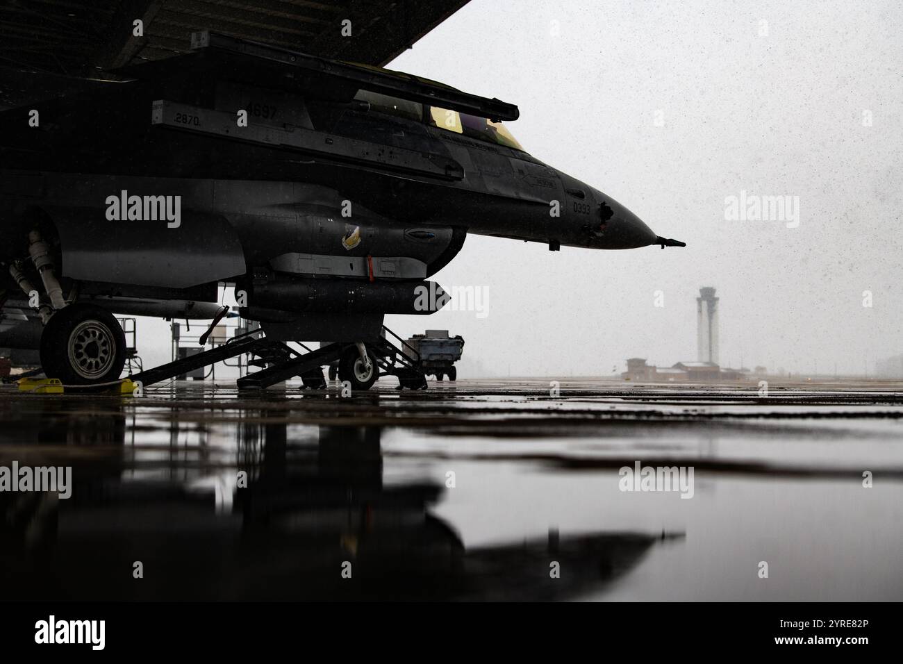 A U.S. Air Force F-16 Fighting Falcon aircraft, assigned to the 122nd ...