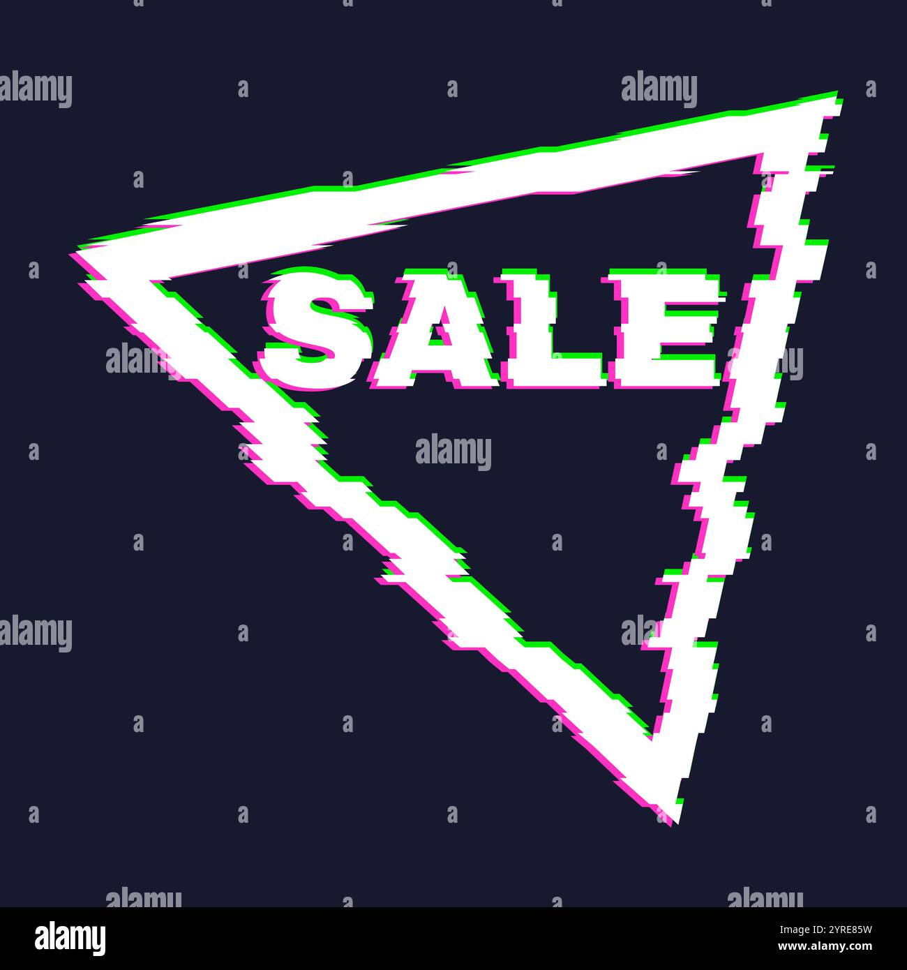 Distorted glitch sale banner with error effect on the edges and in text ...
