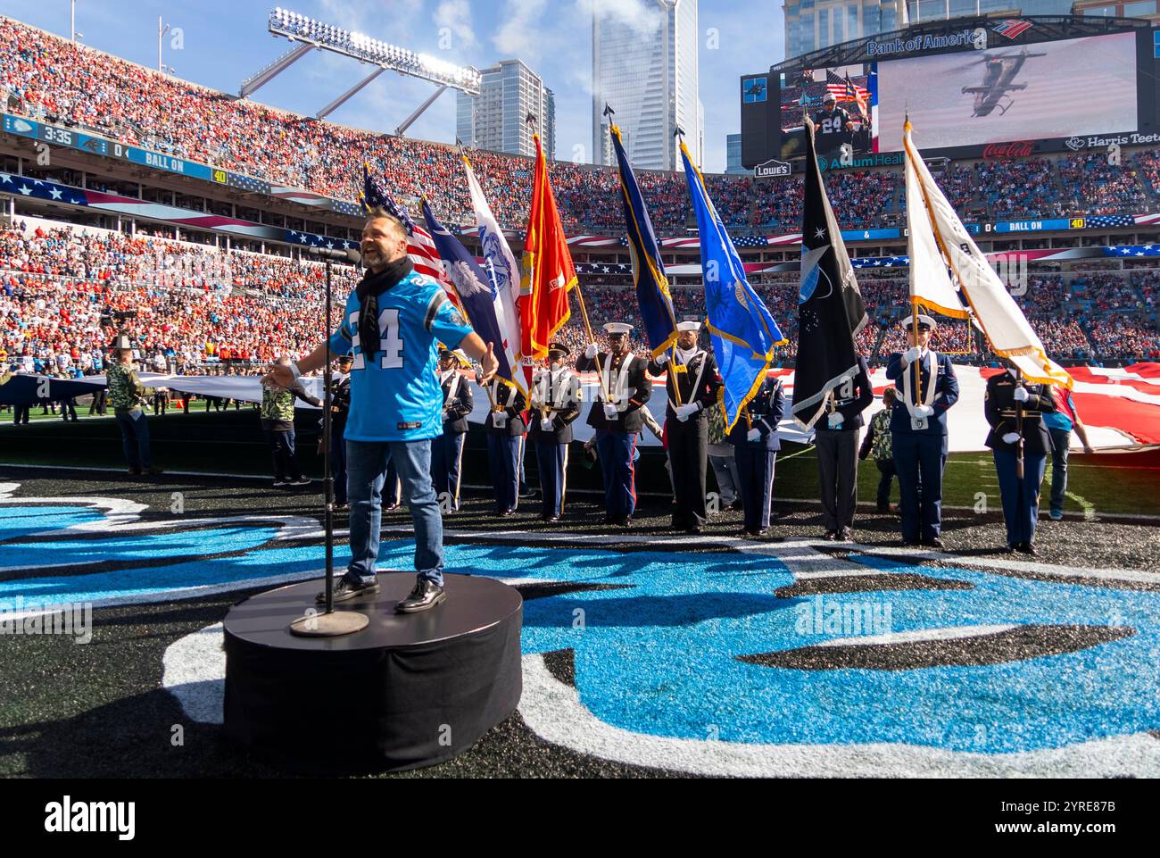 U. S. Army Reserve Command Honor Guard soldiers display the colors ...