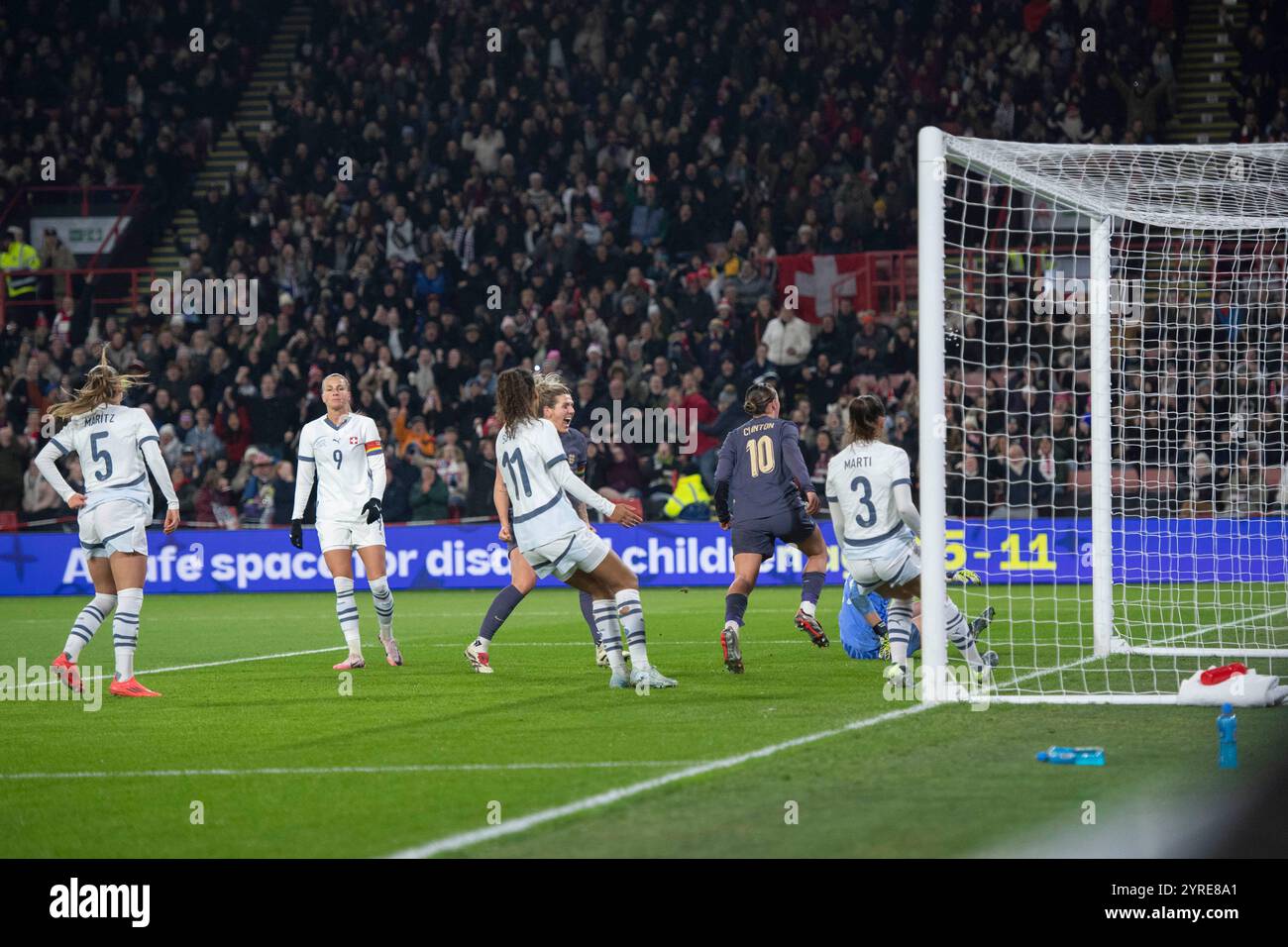 England's Grace Clinton scores past Switzerland Goalkeeper Elvira ...