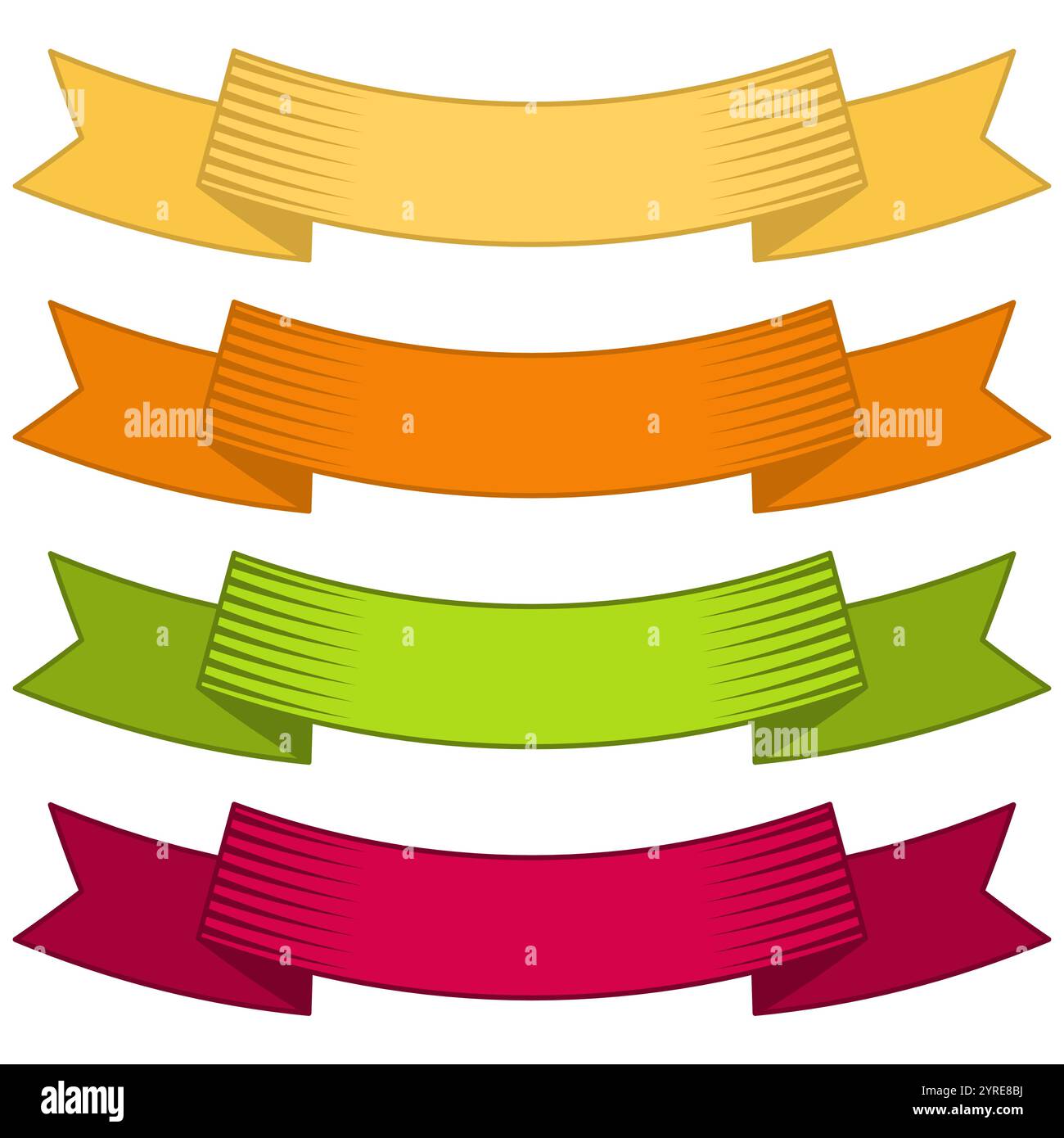 Set of four multicolor ribbons and banners for web design. Great design ...