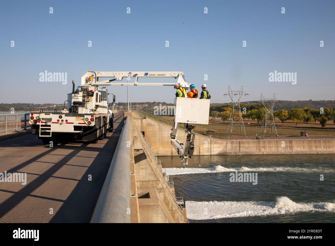 Omaha District Structural Engineers Jun Jin and Nabil Askar perform an ...
