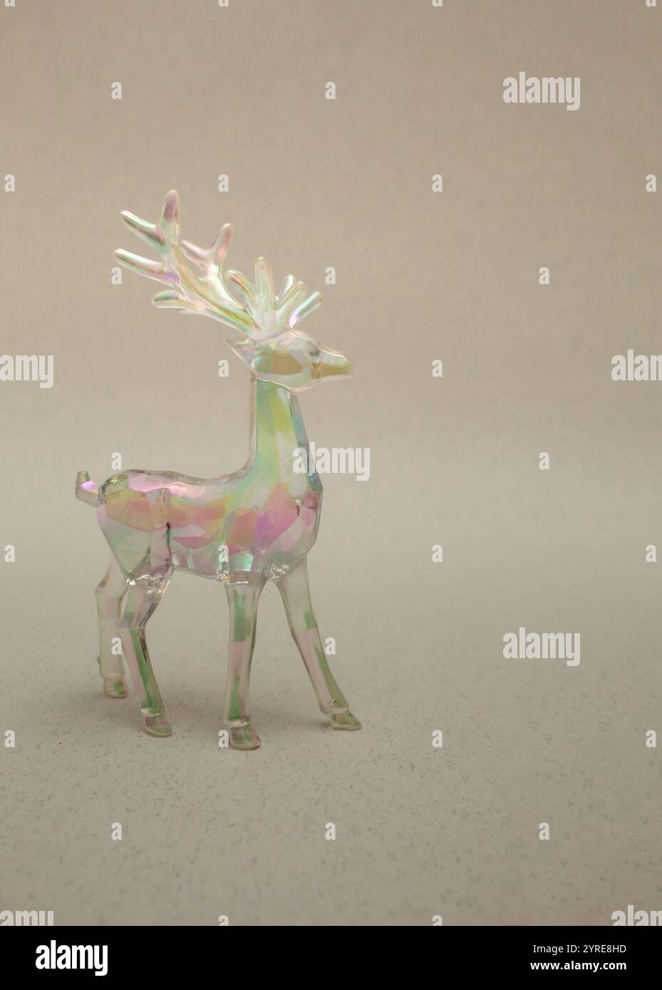 Santas reindeer in vibrant bold gradient holographic colors. Christmas ...