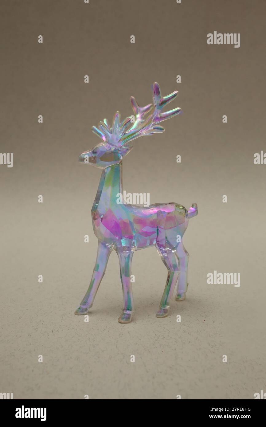 Santas reindeer in vibrant bold gradient holographic colors. Christmas ...