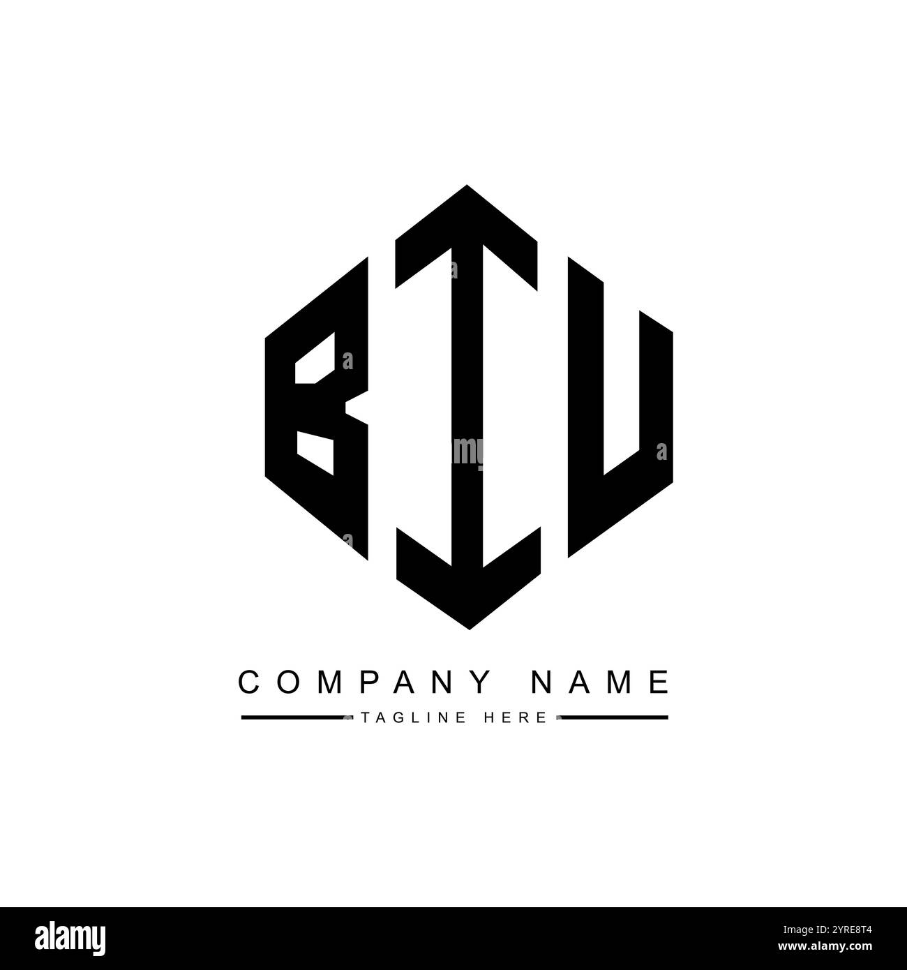 BIU letter logo design with polygon shape. BIU polygon and cube shape ...