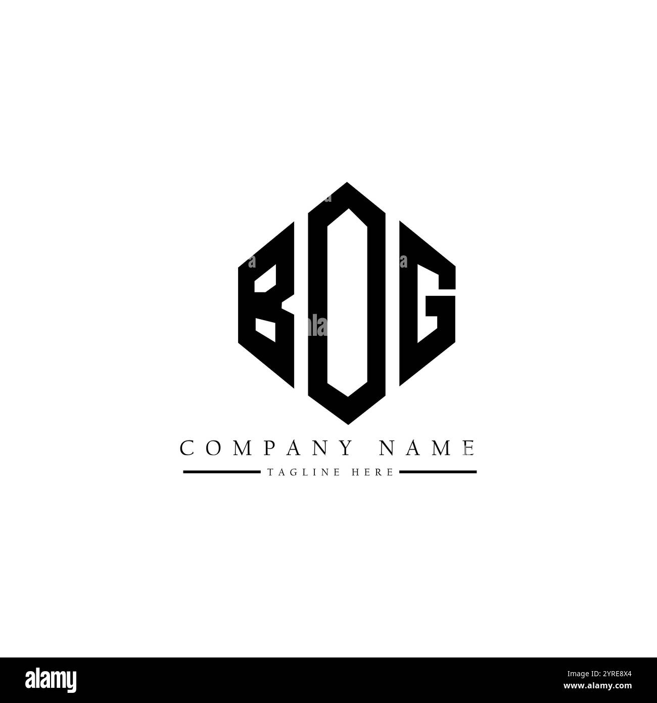 BOG letter logo design with polygon shape. BOG polygon and cube shape ...