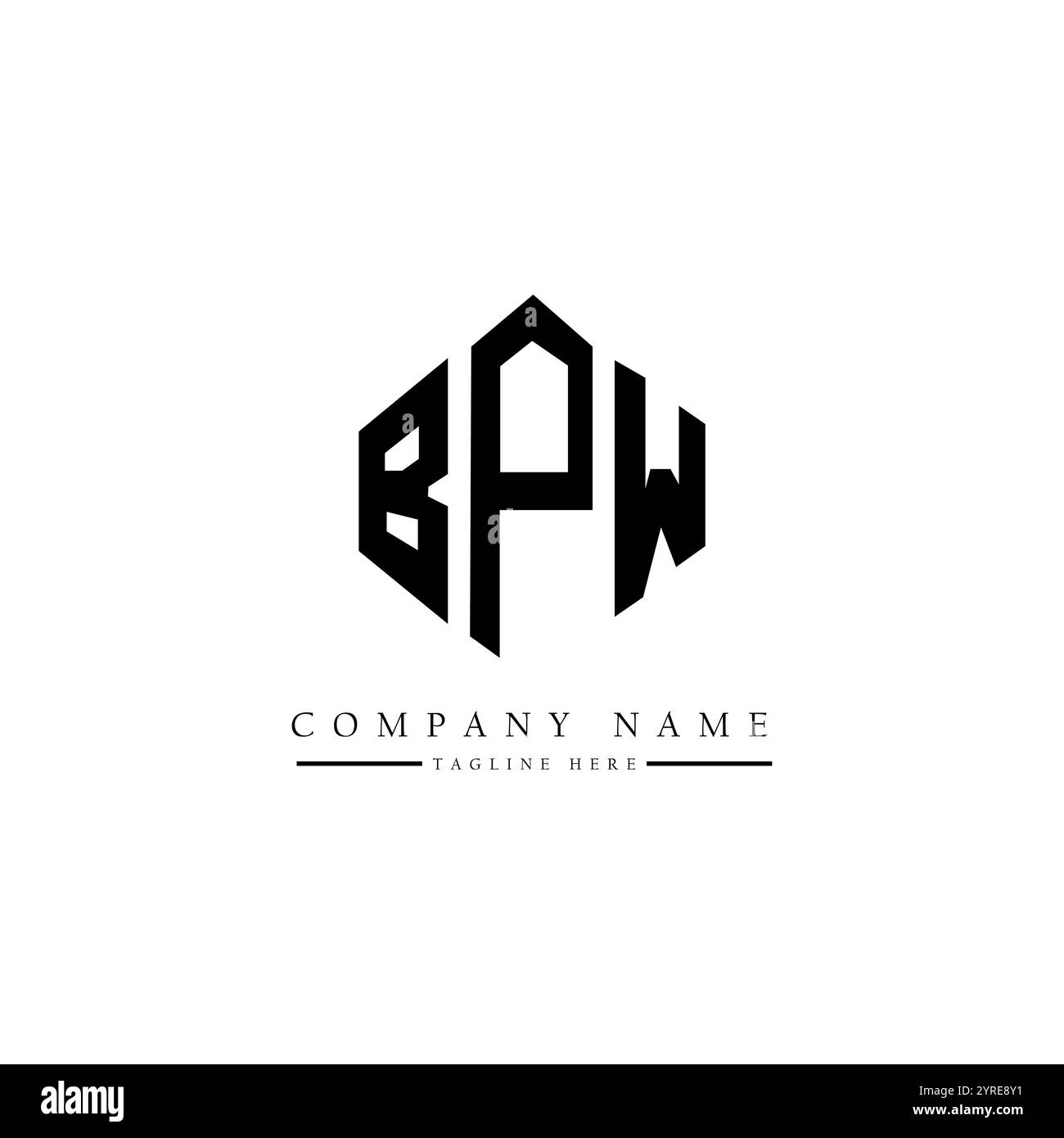 BPW letter logo design with polygon shape. BPW polygon and cube shape ...