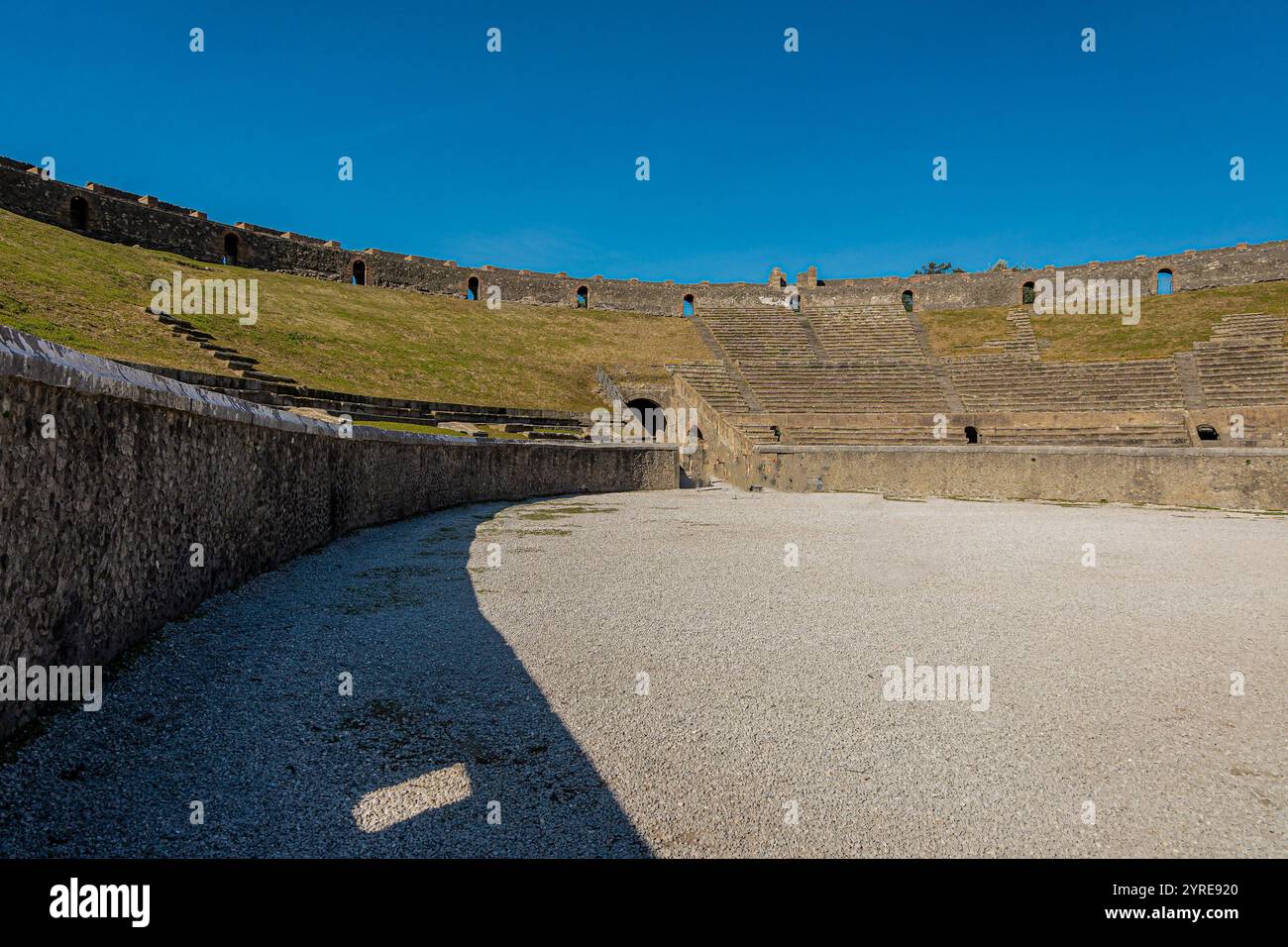 Panorama view of amphitheatre in pompeii. Collossal view of anfiteatro ...