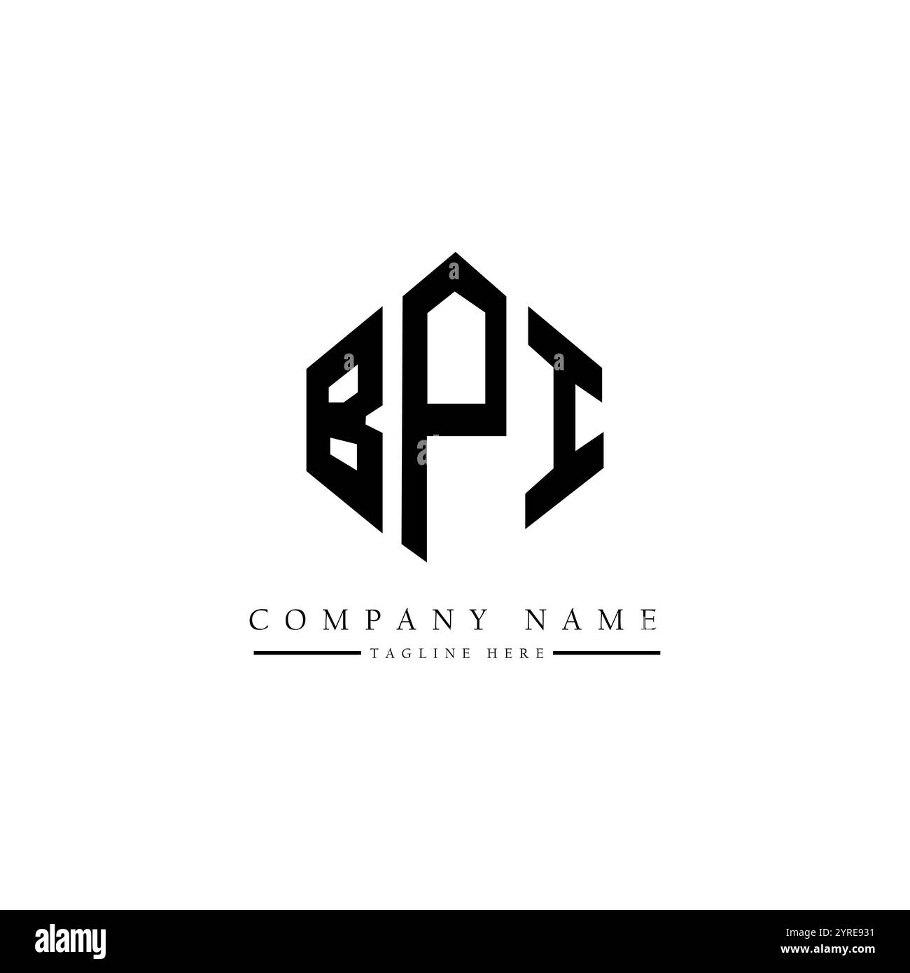 BPI letter logo design with polygon shape. BPI polygon and cube shape ...