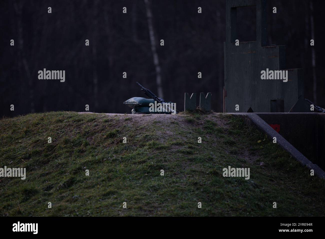 A U.S. Army M4 carbine assigned to 41st Field Artillery Brigade, 1-77 ...
